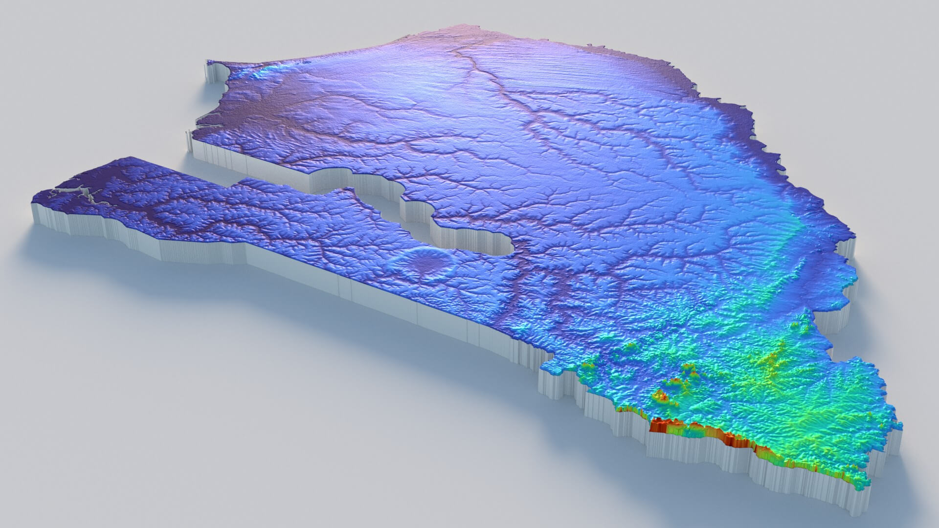 Senegal Terrain Map - 3D Model by 3dstudio