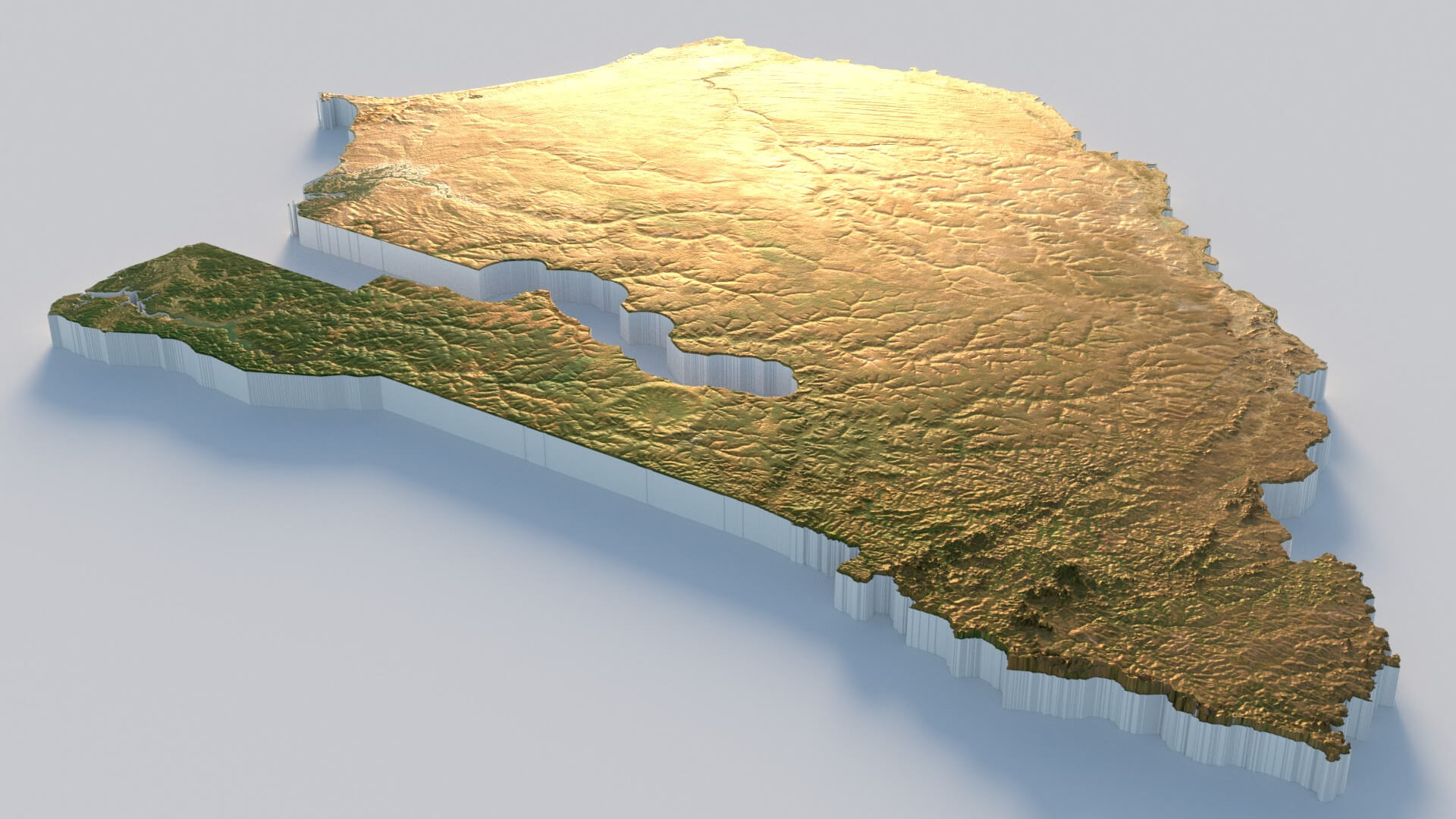 Senegal Terrain Map - 3D Model by 3dstudio