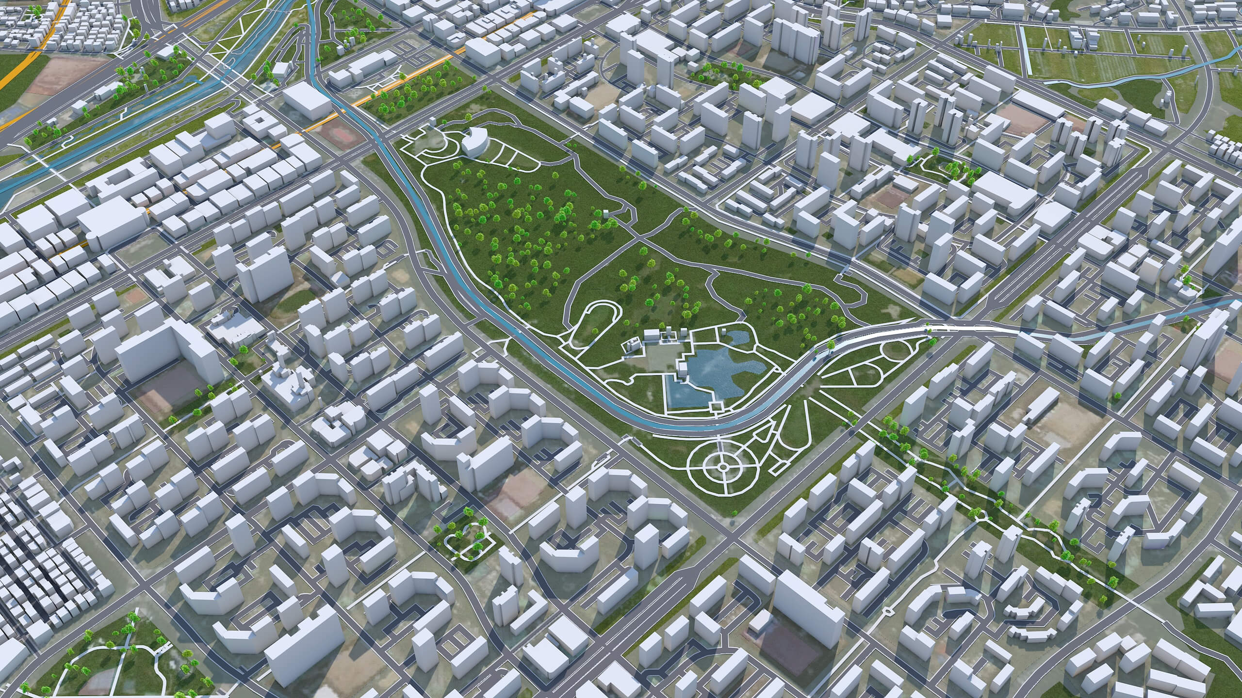 Seongnam Si Gyeonggi Do City South Korea 3D Model 20km by 3dstudio