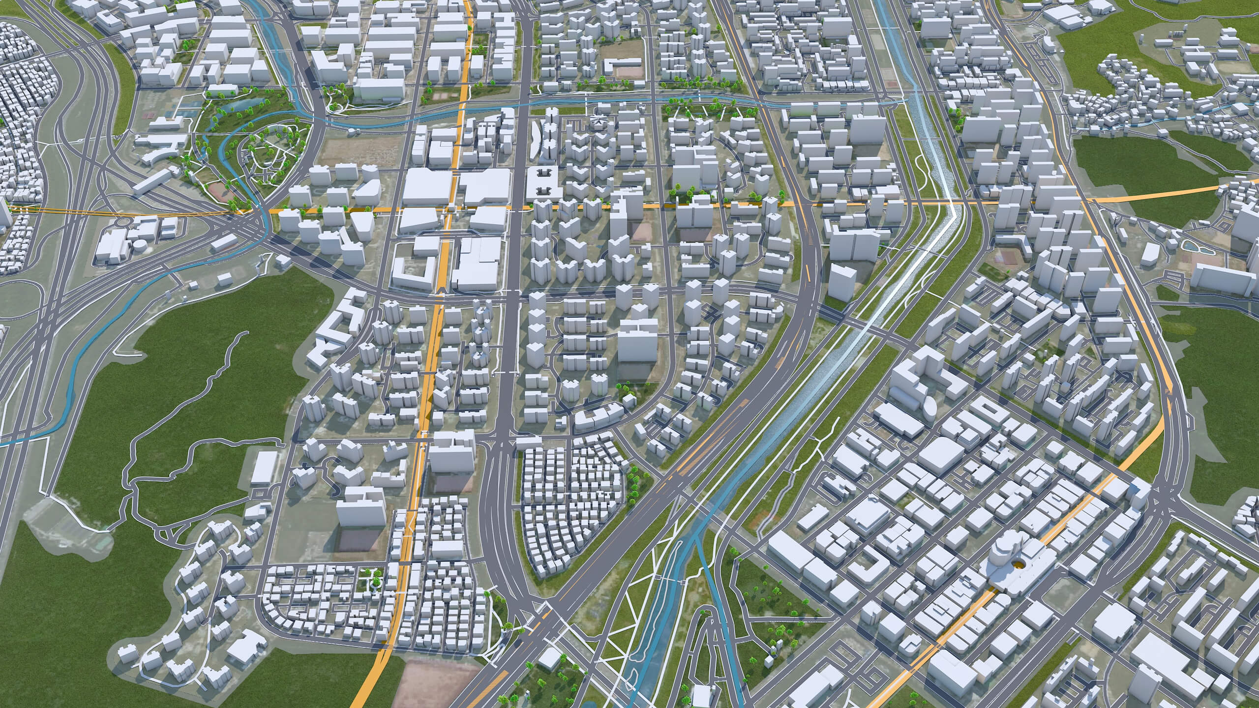 Seongnam Si Gyeonggi Do City South Korea 3D Model 20km by 3dstudio