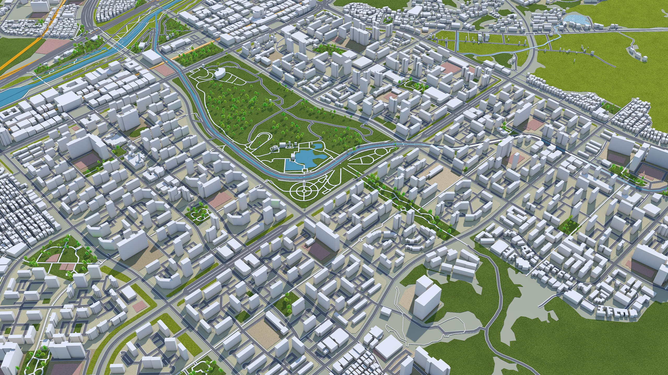 Seongnam Si Gyeonggi Do City South Korea 3D Model 20km by 3dstudio