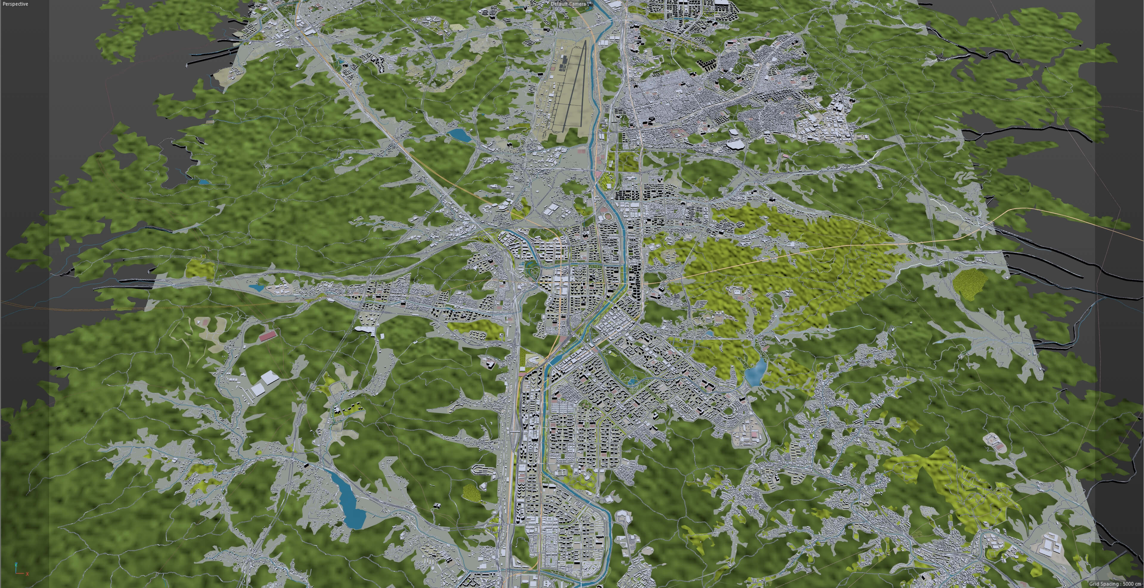 Seongnam Si Gyeonggi Do City South Korea 3D Model 20km by 3dstudio