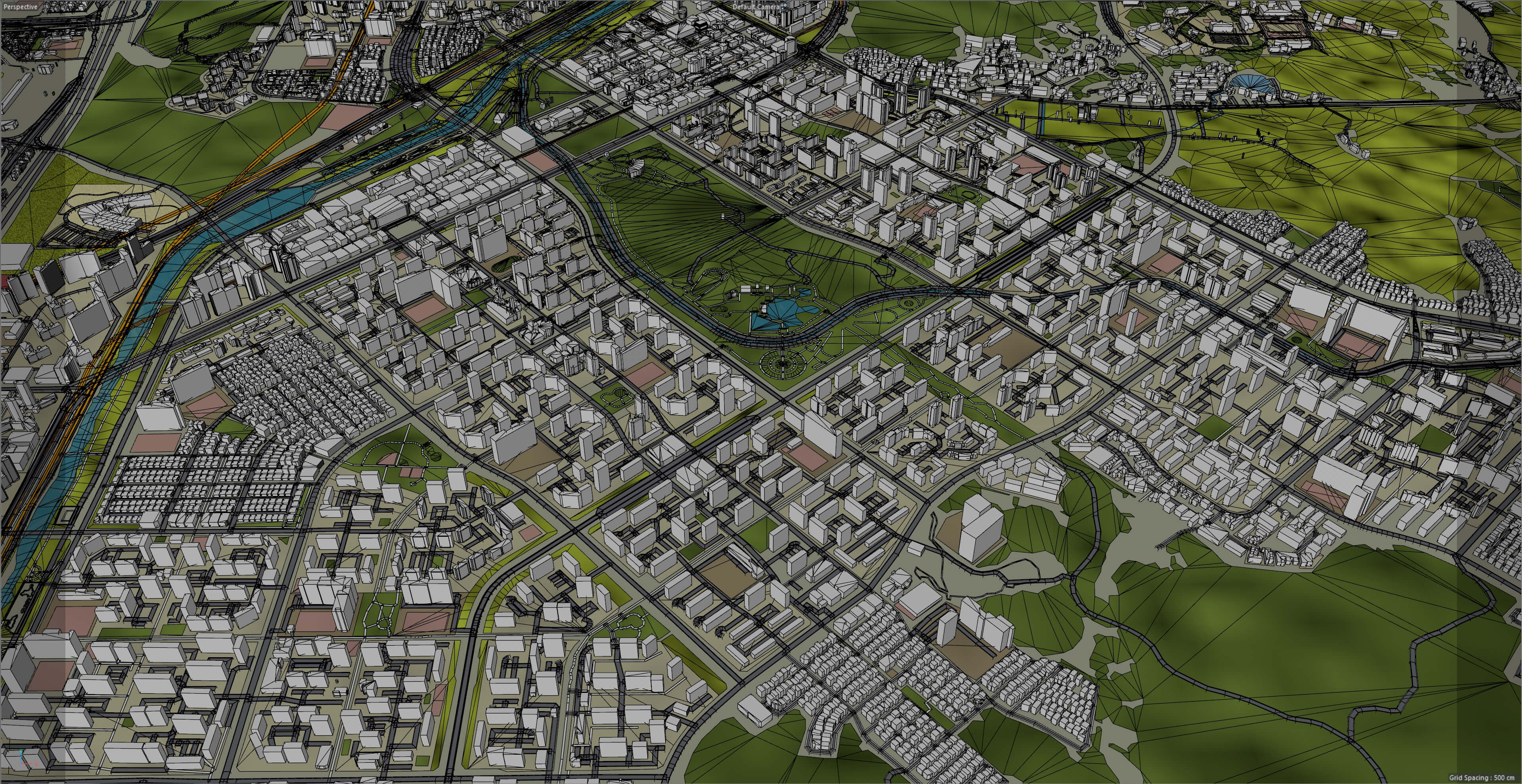 Seongnam Si Gyeonggi Do City South Korea 3D Model 20km by 3dstudio