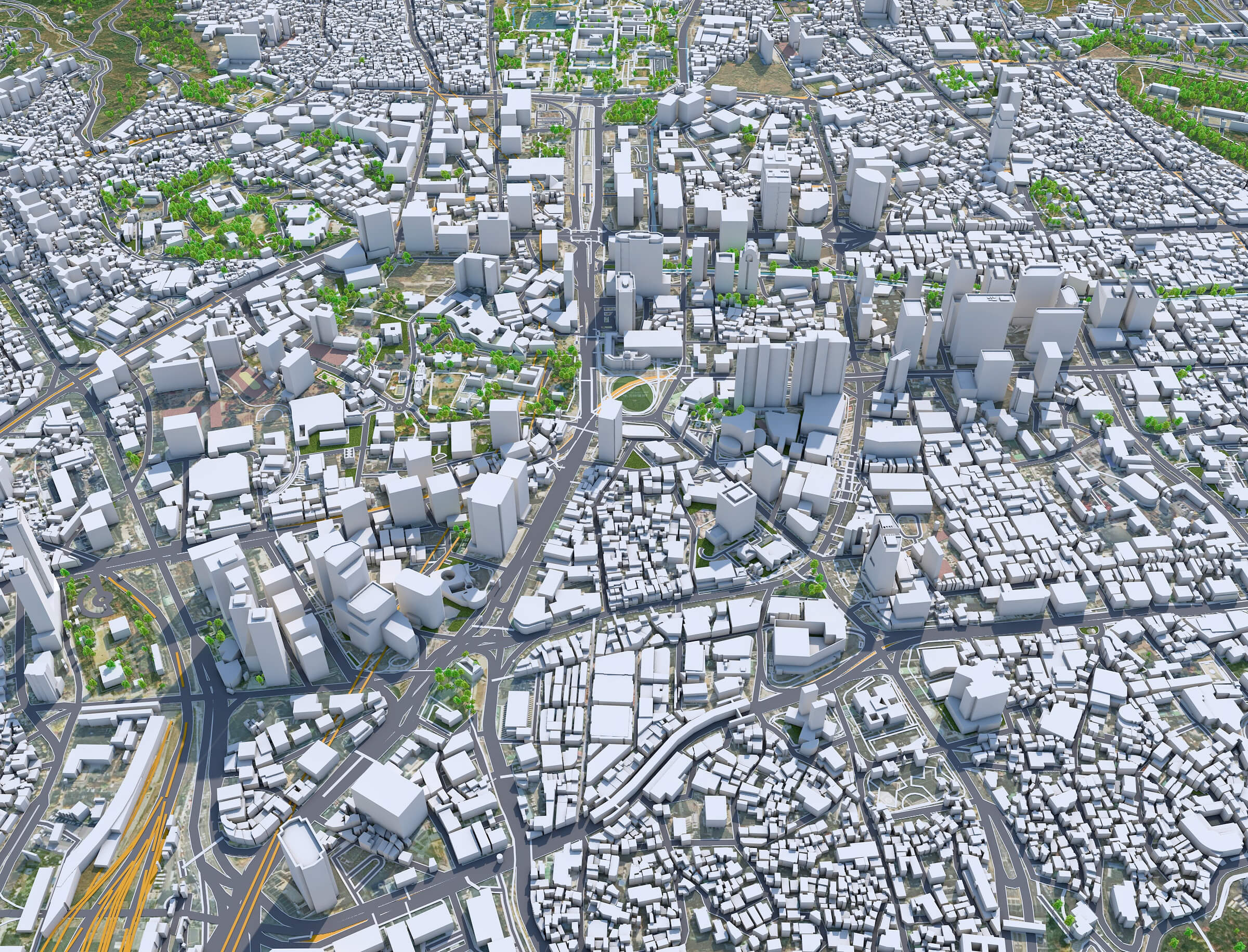 Seoul Downtown South Korea 8km - 3D Model by 3dstudio