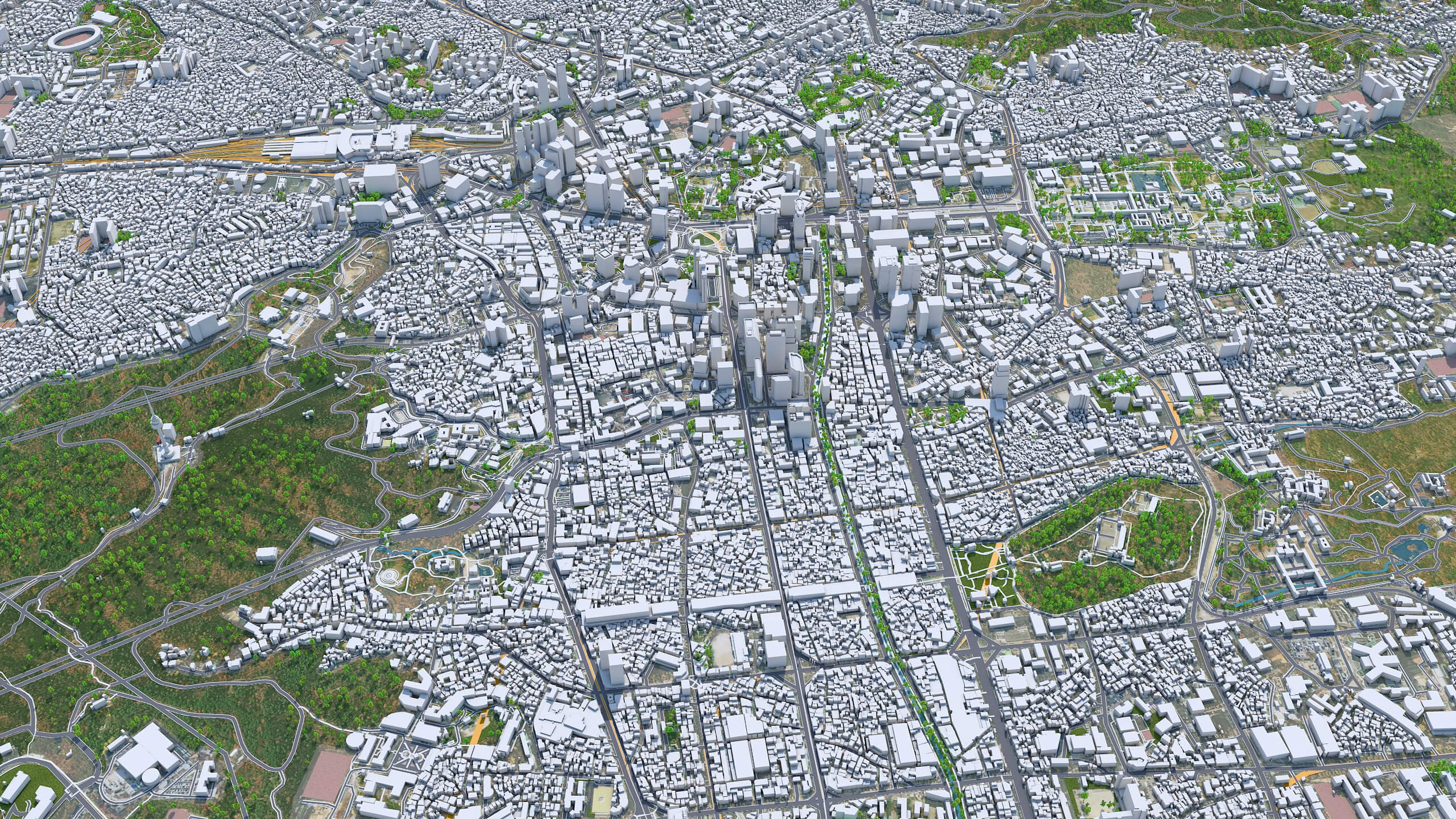 Seoul Downtown South Korea 8km - 3D Model by 3dstudio