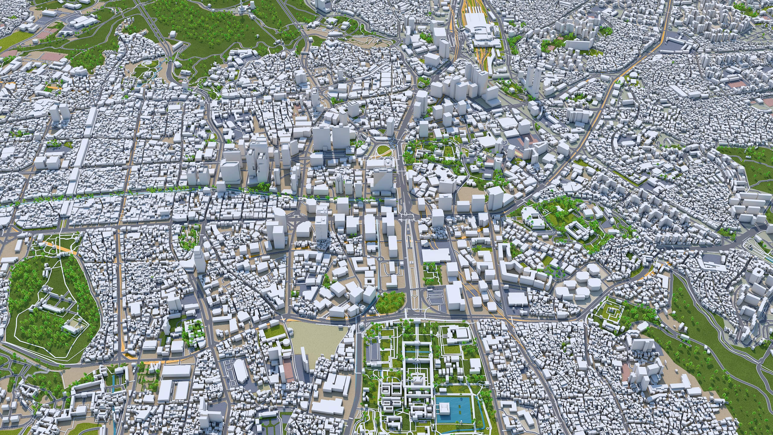 Seoul Downtown South Korea 8km - 3D Model by 3dstudio