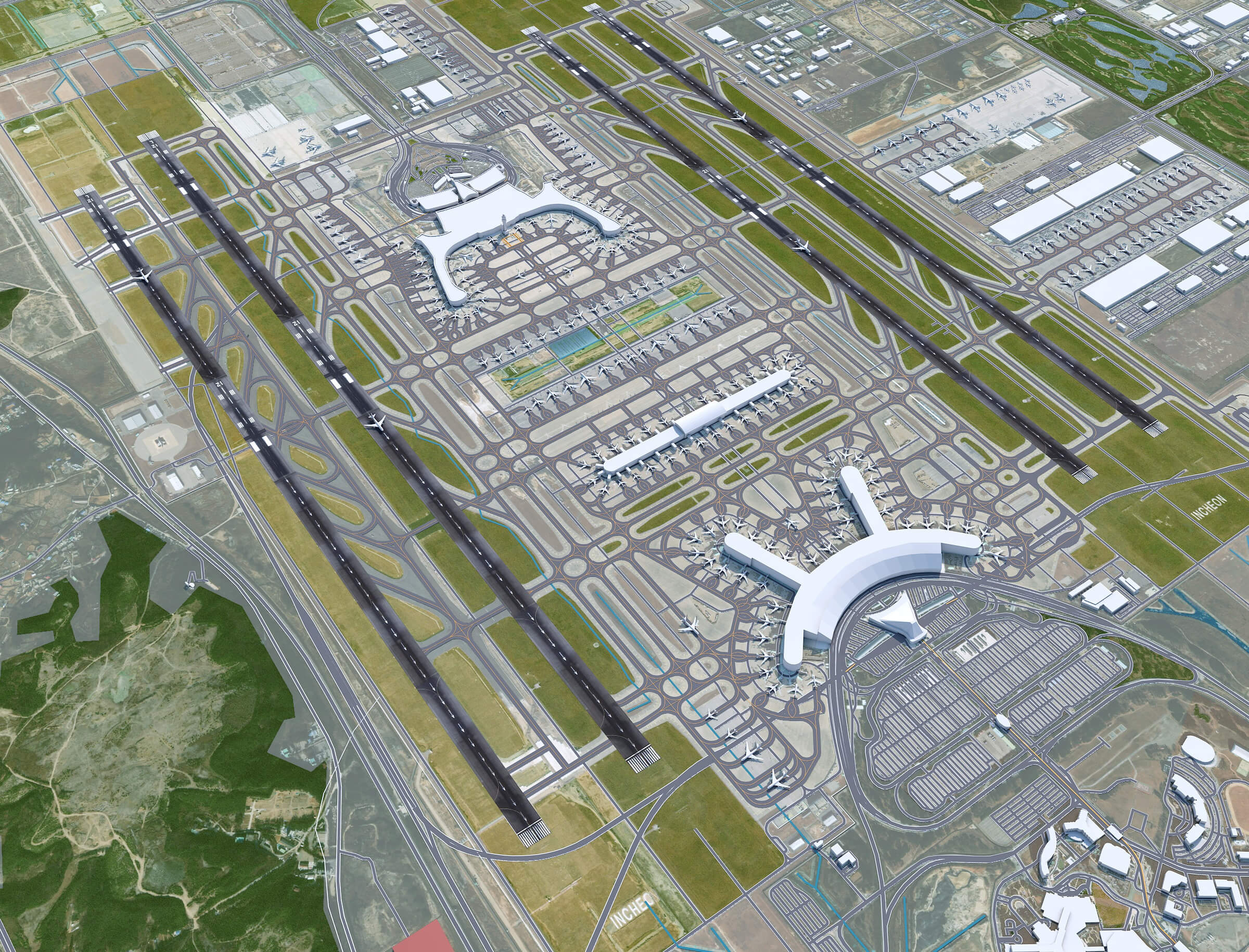 Seoul Incheon Airport - 3D Model by 3dstudio