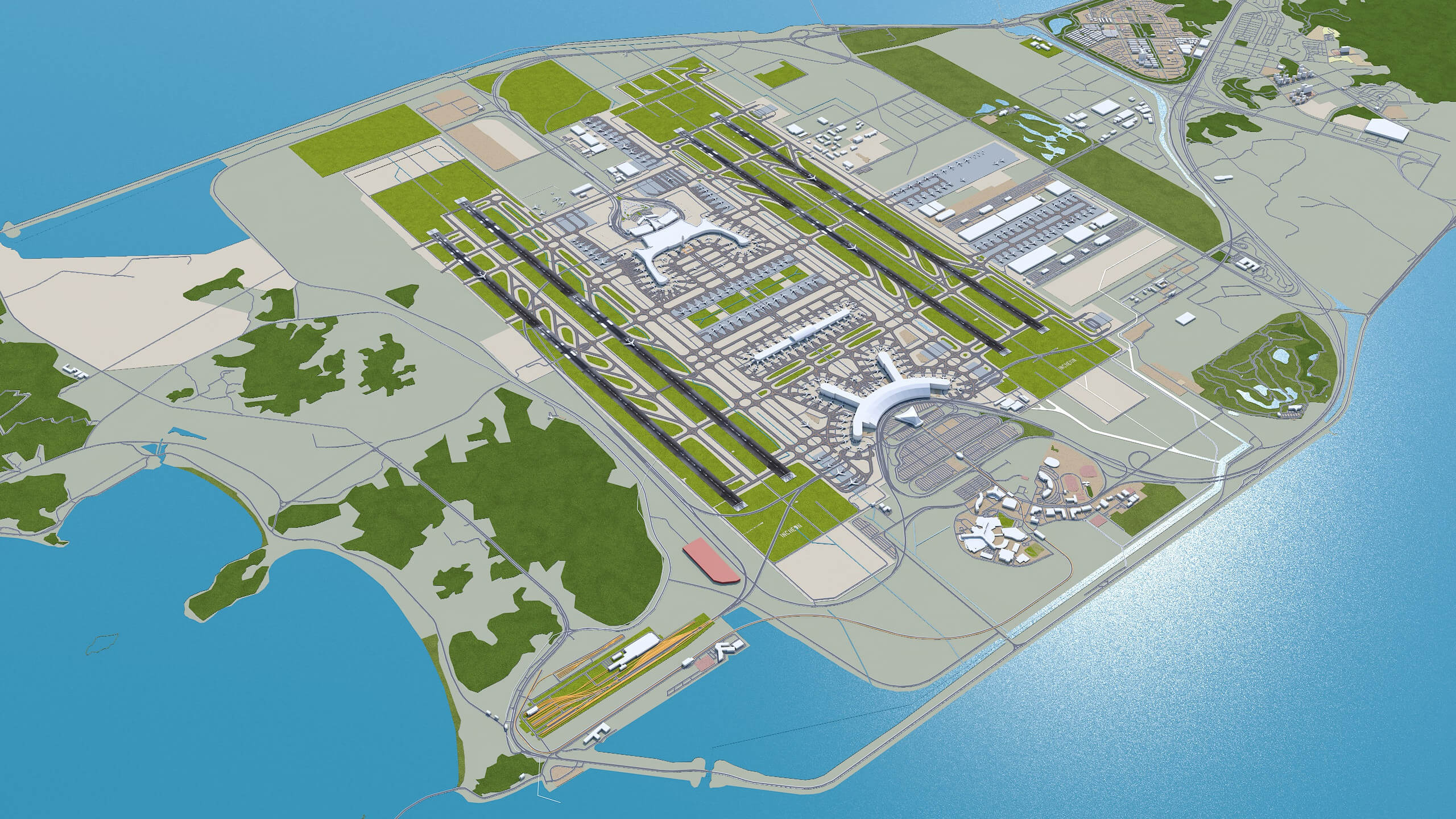 Seoul Incheon Airport - 3D Model by 3dstudio