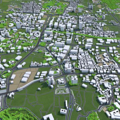 Seoul Korea 40km - 3D Model by 3dstudio