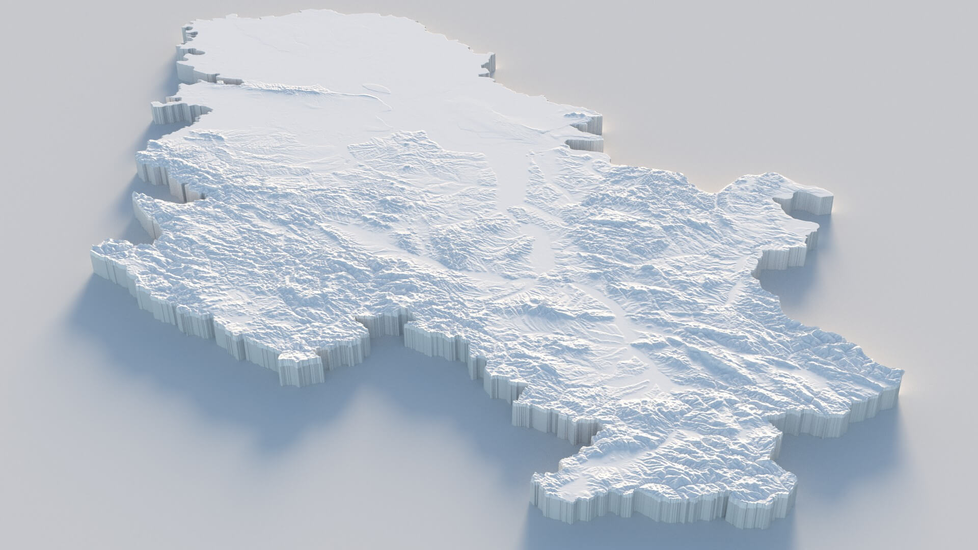 Serbia Terrain Map - 3D Model by 3dstudio