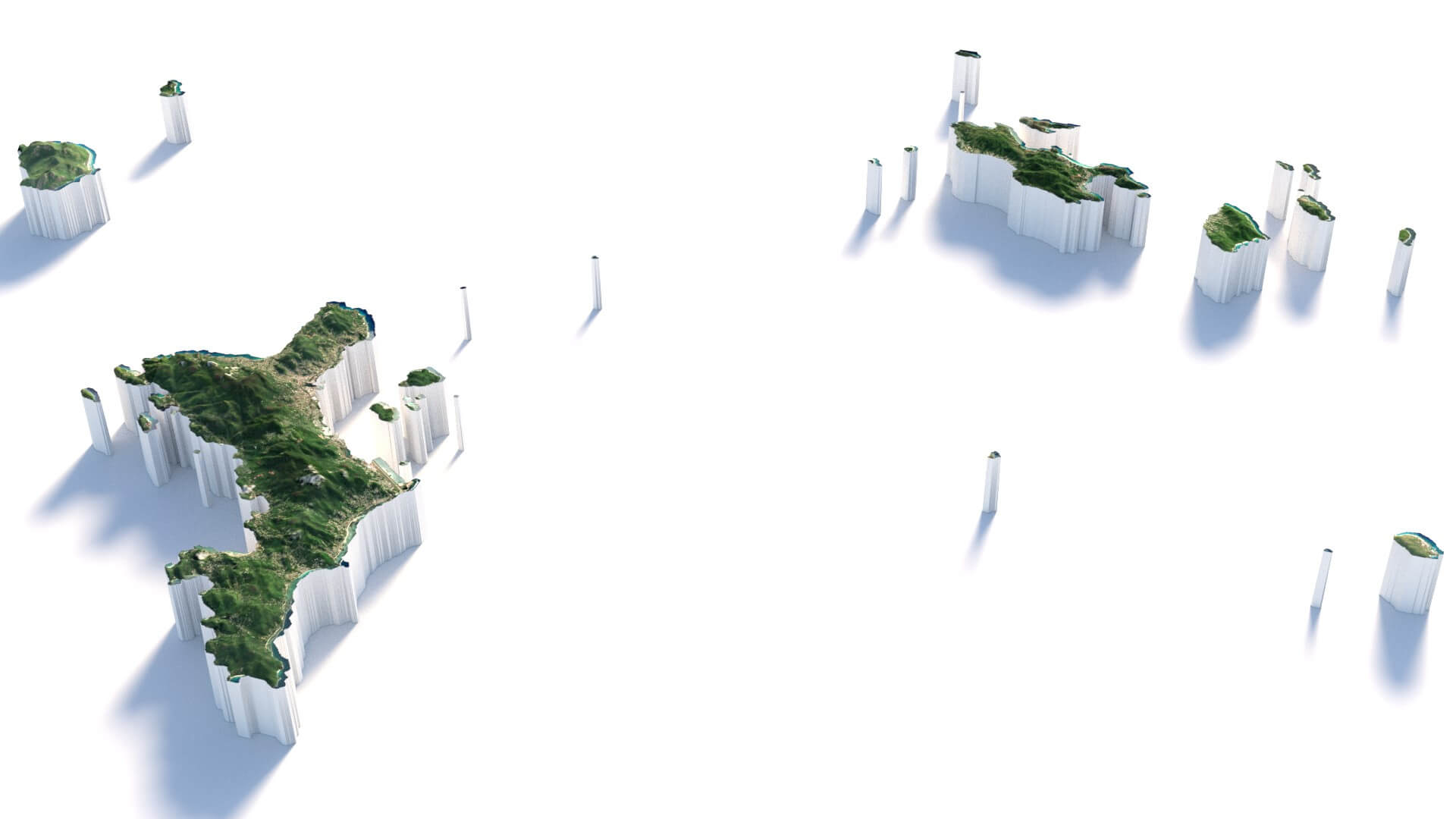 Seychelles Sesel Terrain Map - 3D Model by 3dstudio