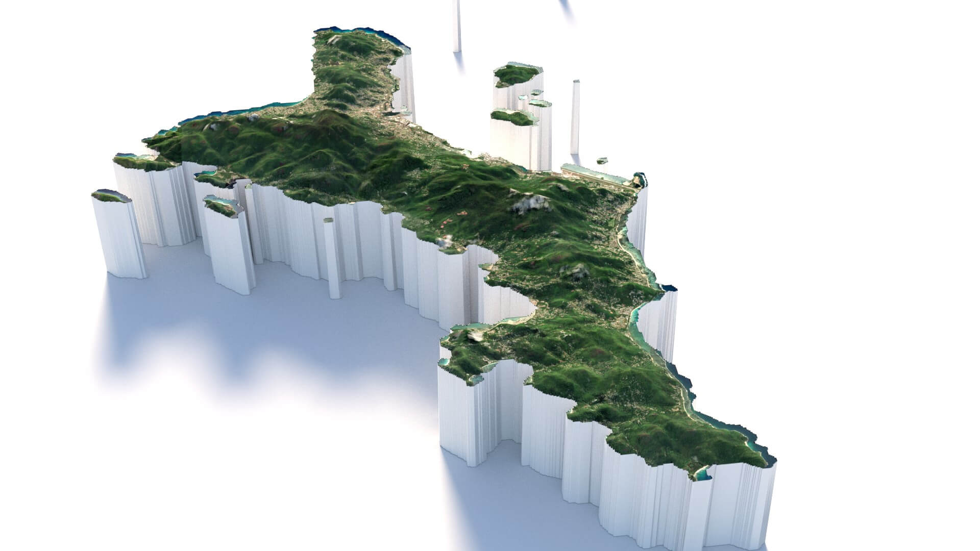 Seychelles Sesel Terrain Map - 3D Model by 3dstudio