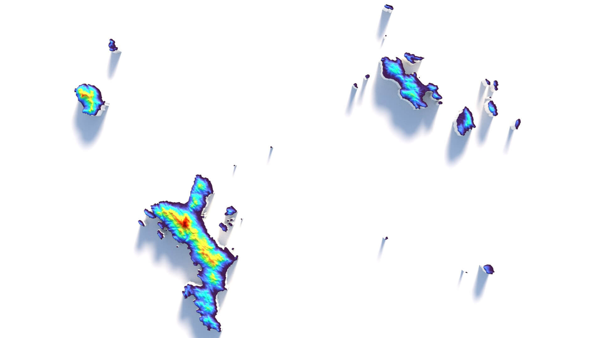Seychelles Sesel Terrain Map - 3D Model by 3dstudio