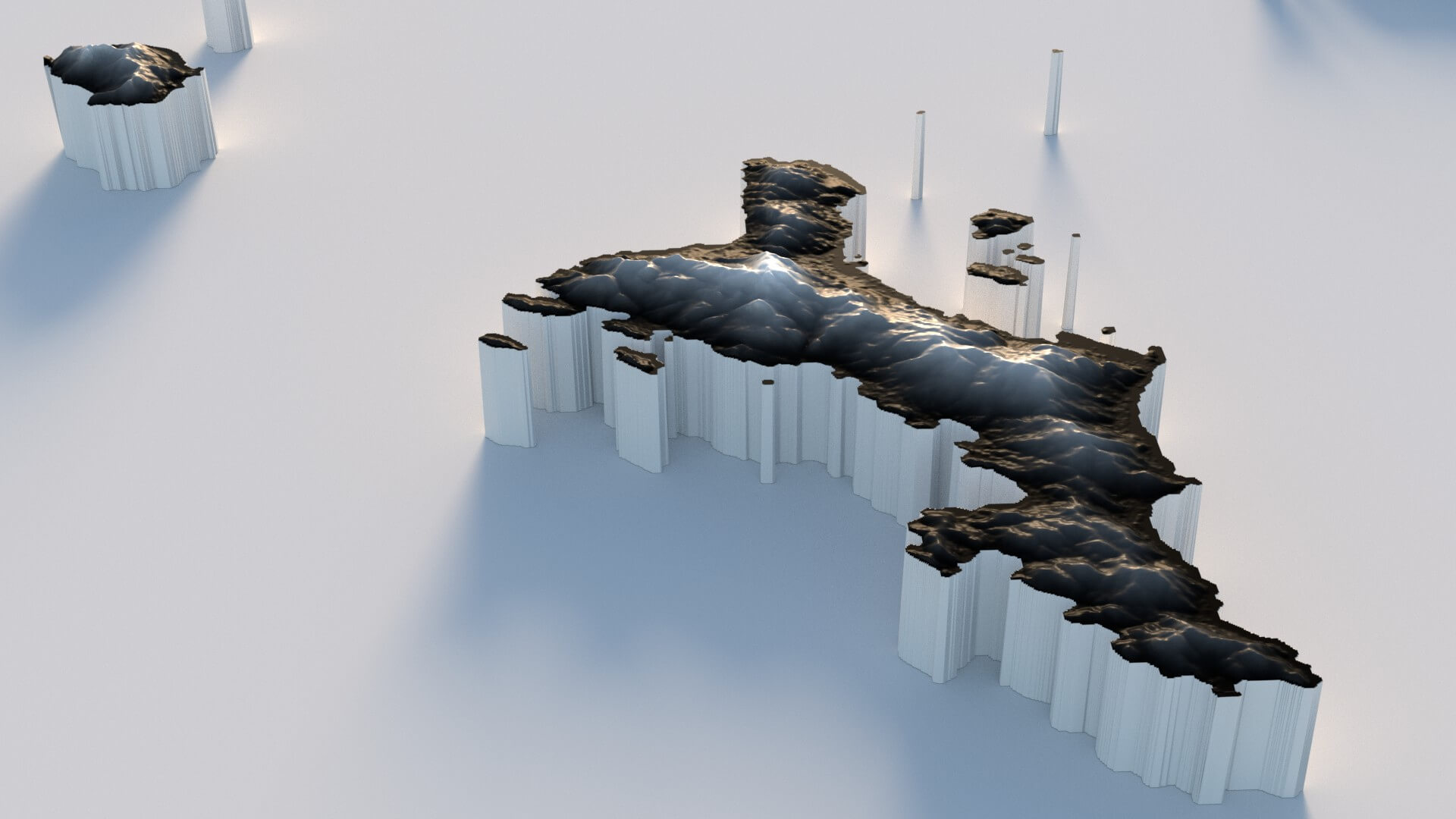 Seychelles Sesel Terrain Map - 3D Model by 3dstudio