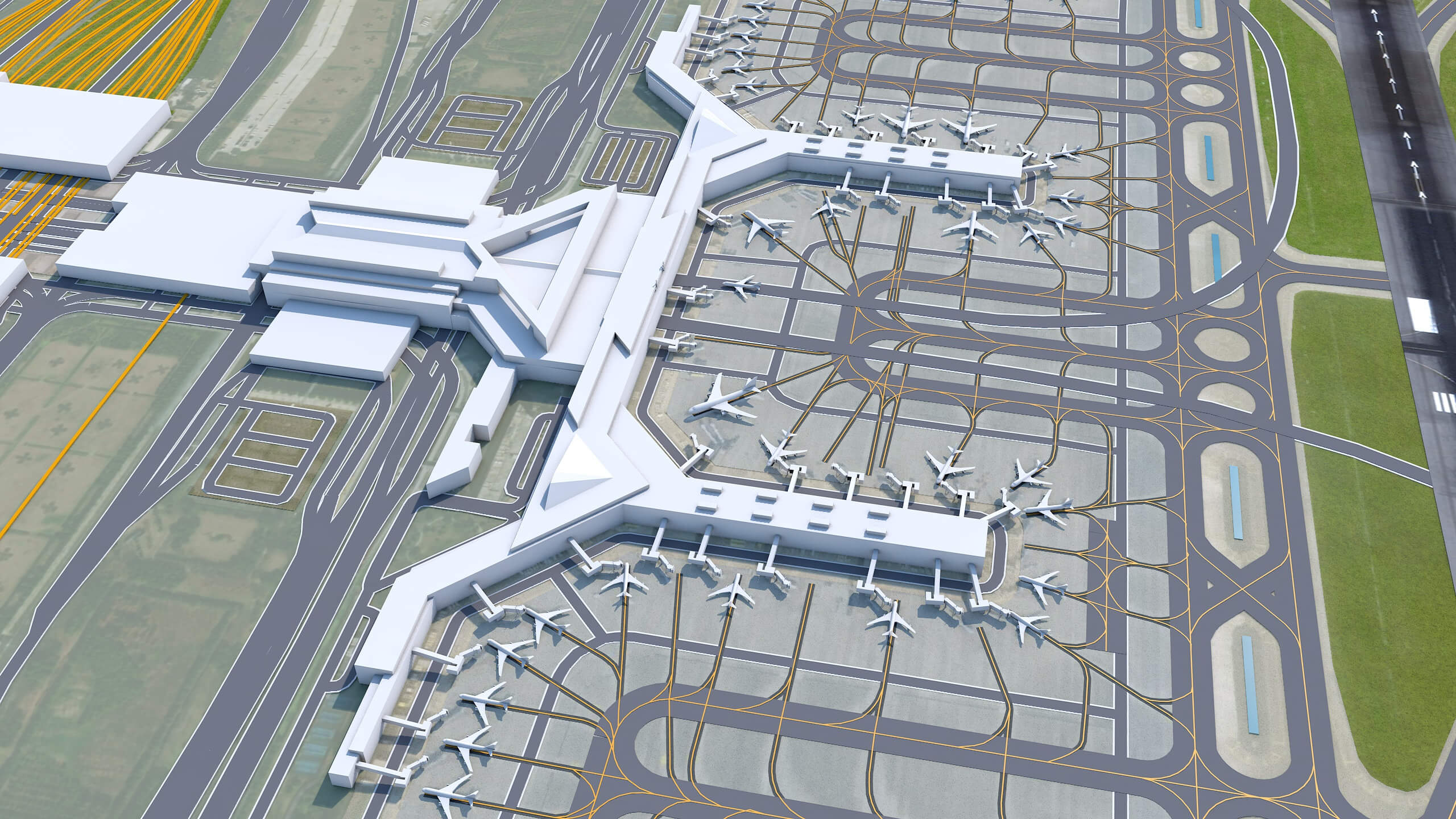 Shanghai Hongqiao International Airport - 3D Model by 3dstudio