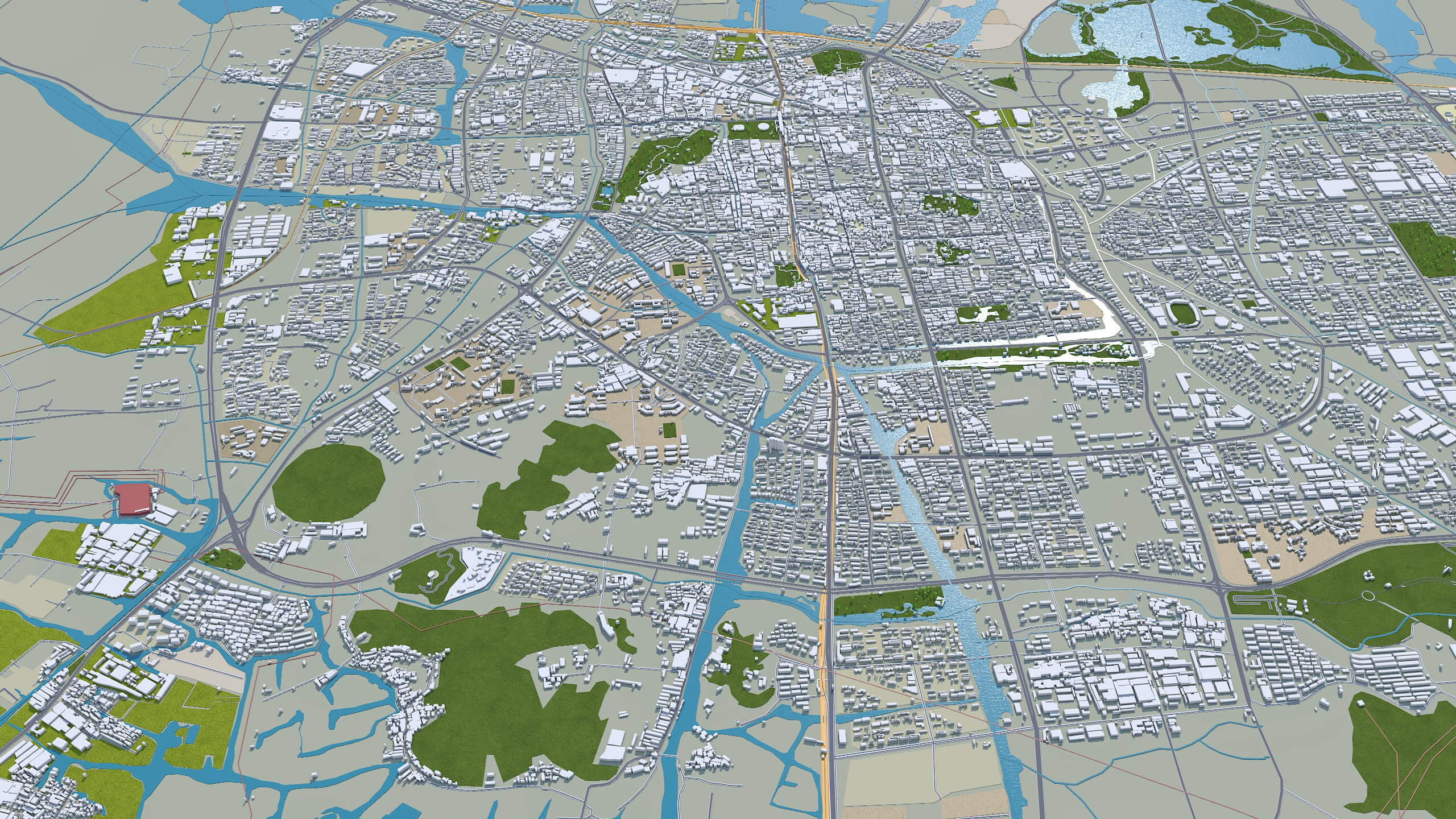 Shaoxing City Zhejiang China 3D Model 70km by 3dstudio