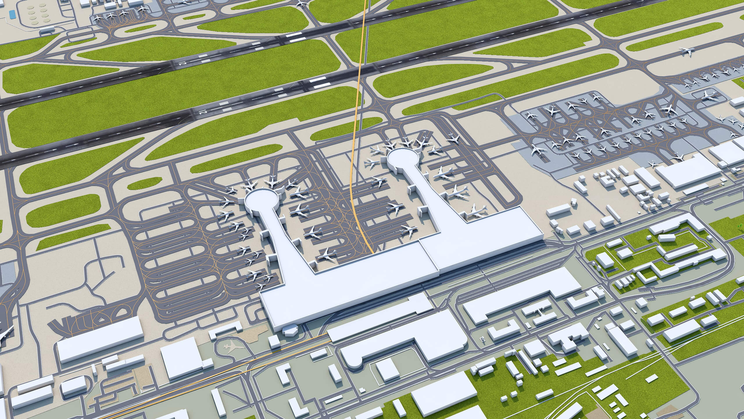 Sheremetyevo International Airport - 3D Model by 3dstudio