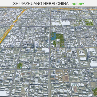 Shijiazhuang City Hebei China 3D Model 70km by 3dstudio