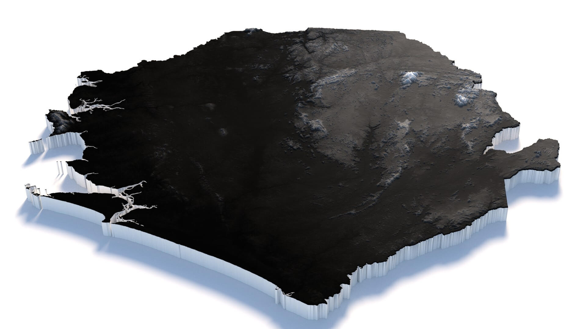 Sierra Leone Terrain Map - 3D Model by 3dstudio