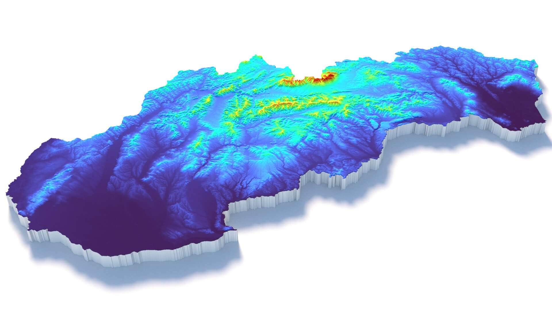 Slovakia Slovensko Terrain Map - 3D Model by 3dstudio