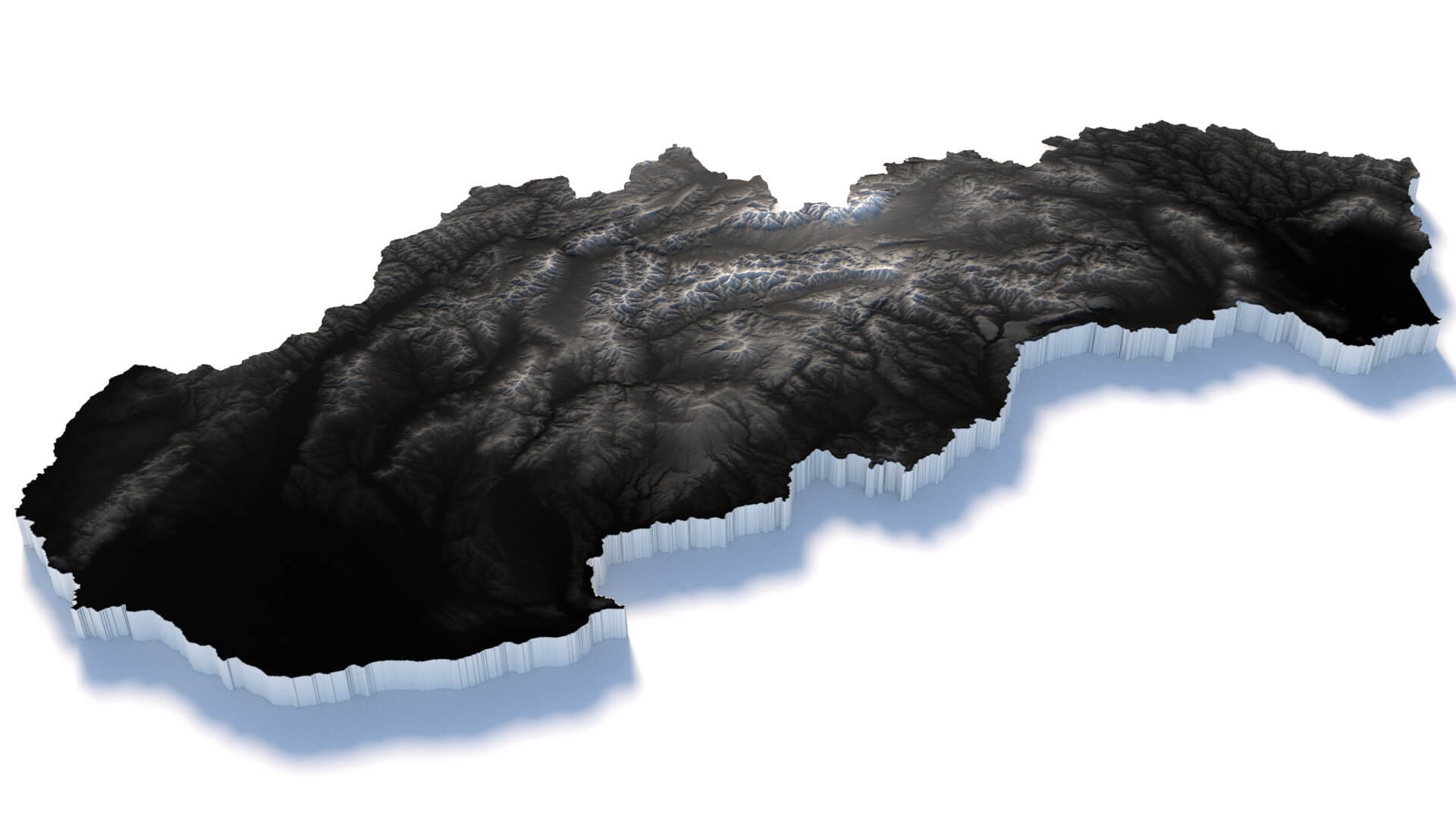 Slovakia Slovensko Terrain Map - 3D Model by 3dstudio