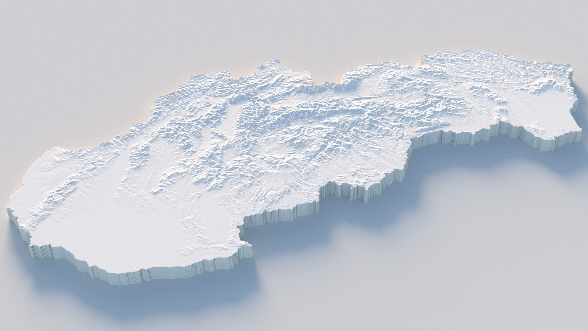 Slovakia Slovensko Terrain Map - 3D Model by 3dstudio