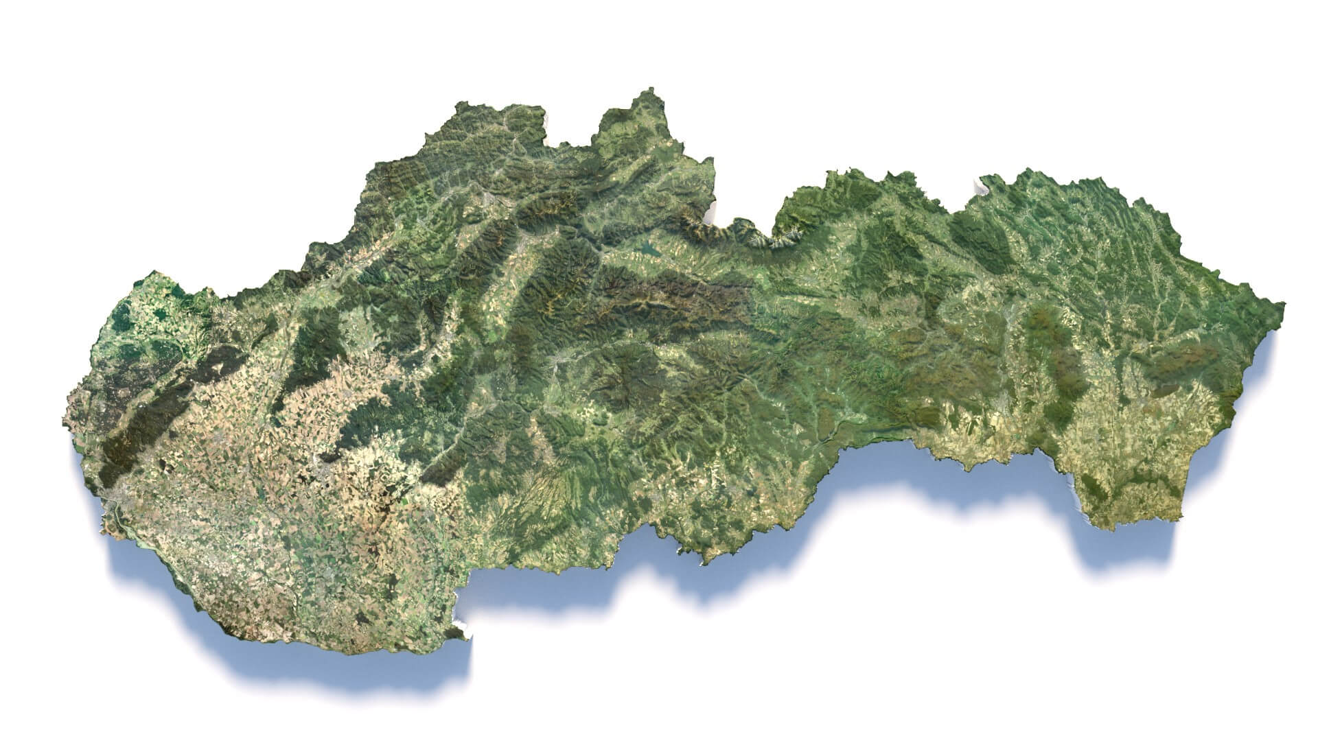 Slovakia Slovensko Terrain Map - 3D Model by 3dstudio