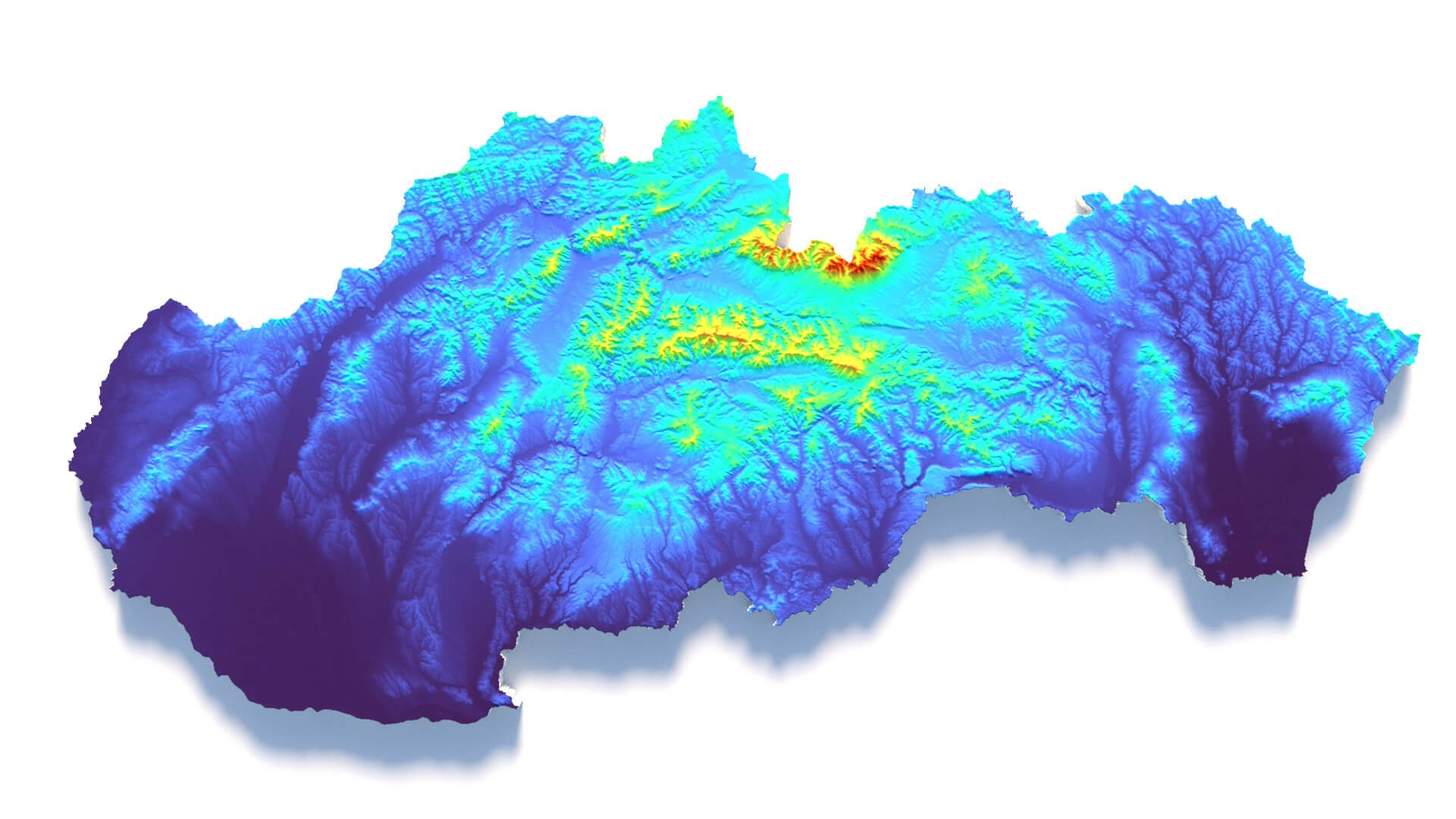 Slovakia Slovensko Terrain Map - 3D Model by 3dstudio