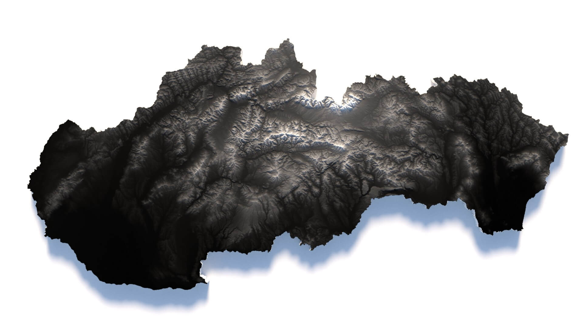 Slovakia Slovensko Terrain Map - 3D Model by 3dstudio