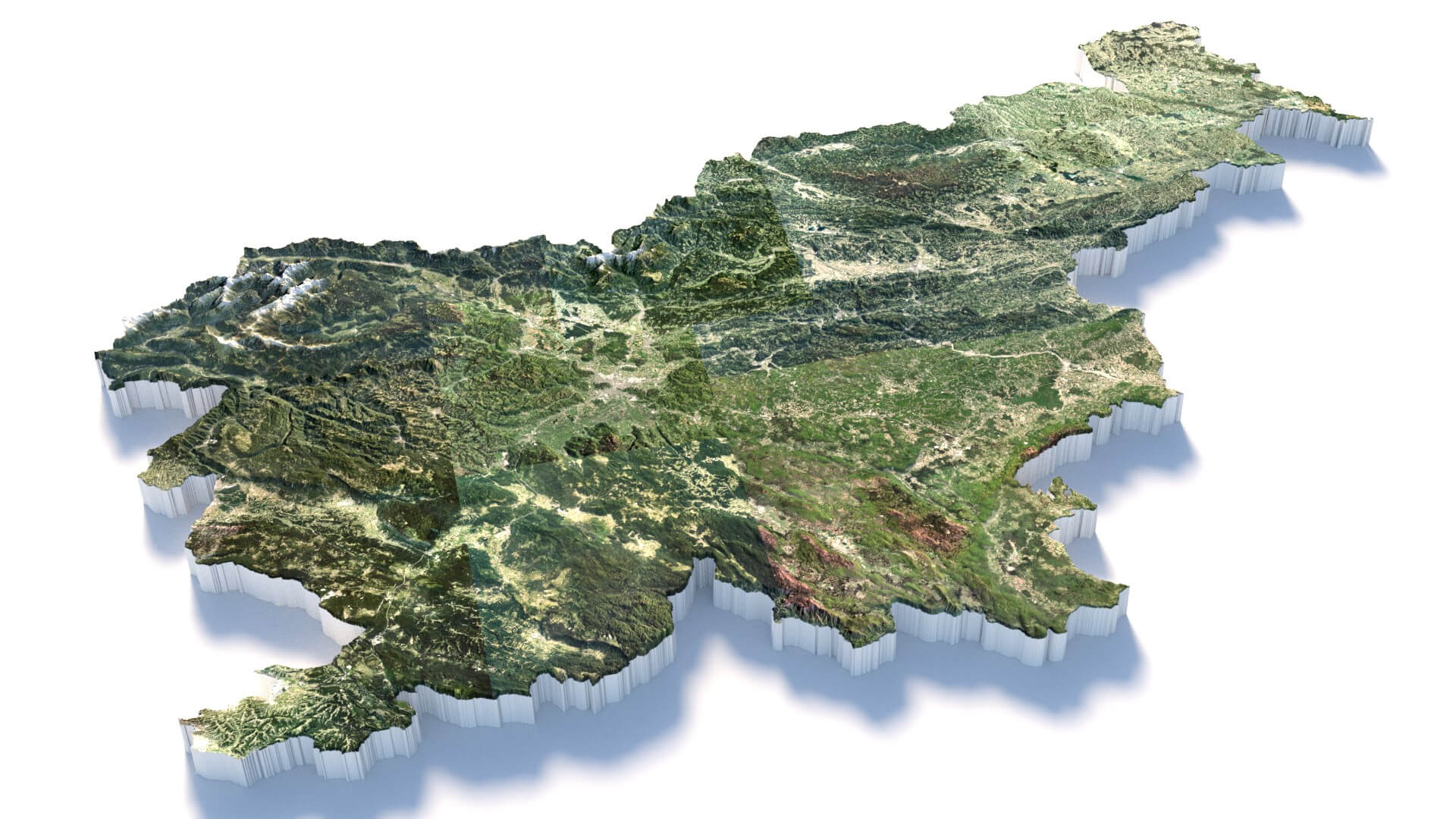 Slovenia Slovenija Terrain Map - 3D Model by 3dstudio