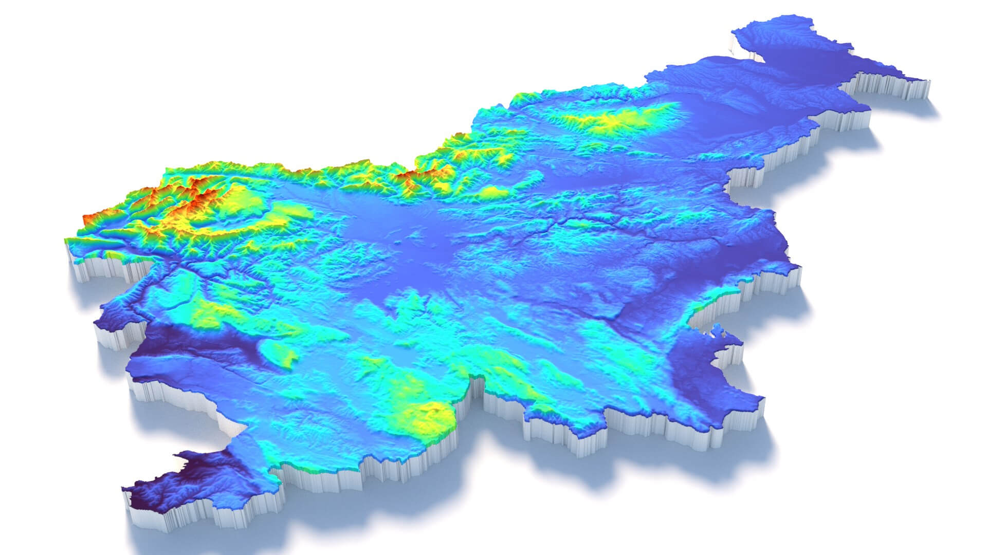 Slovenia Slovenija Terrain Map - 3D Model by 3dstudio