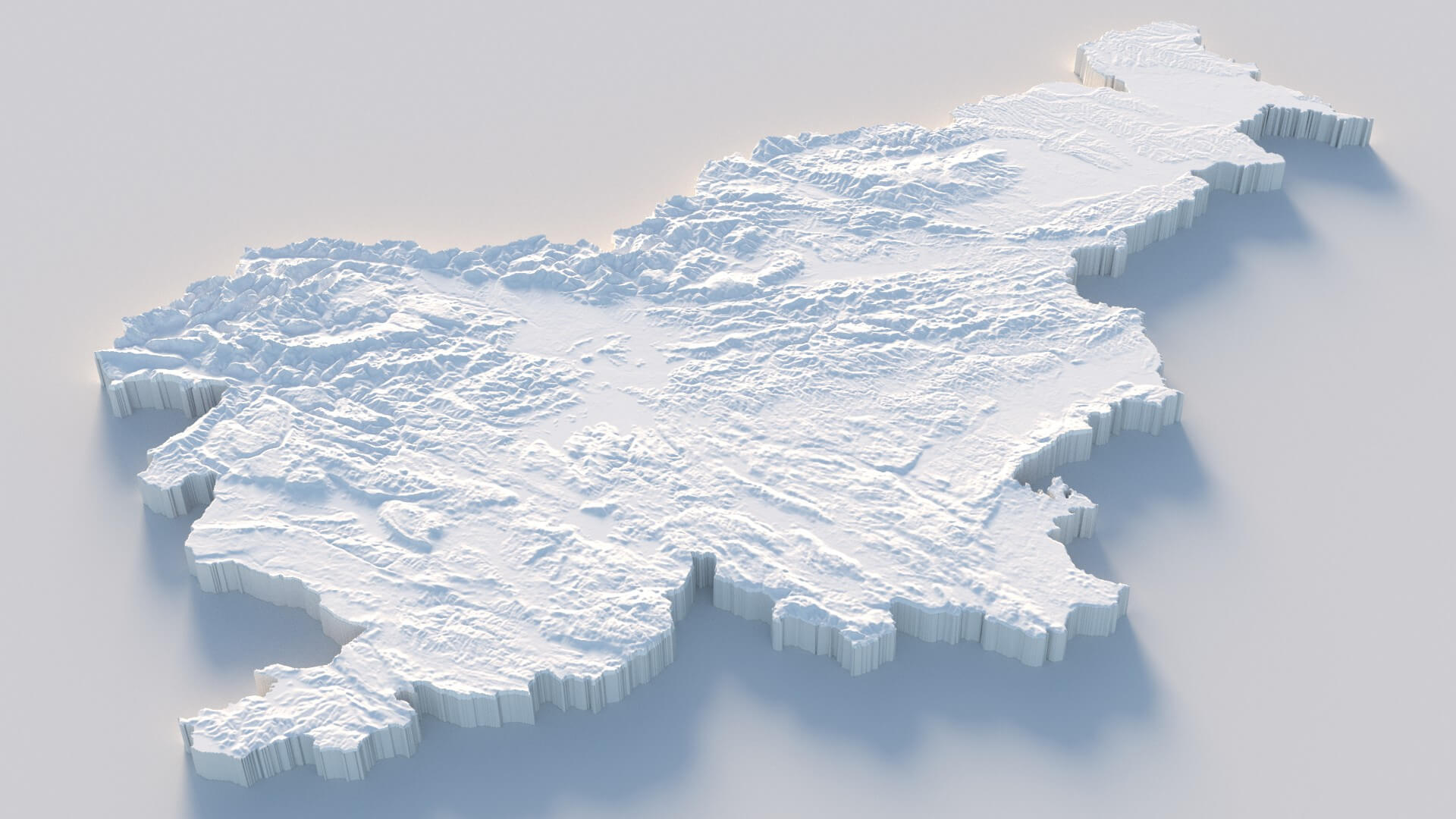 Slovenia Slovenija Terrain Map - 3D Model by 3dstudio