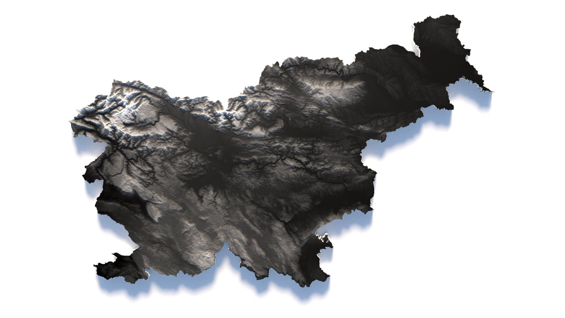 Slovenia Slovenija Terrain Map - 3D Model by 3dstudio