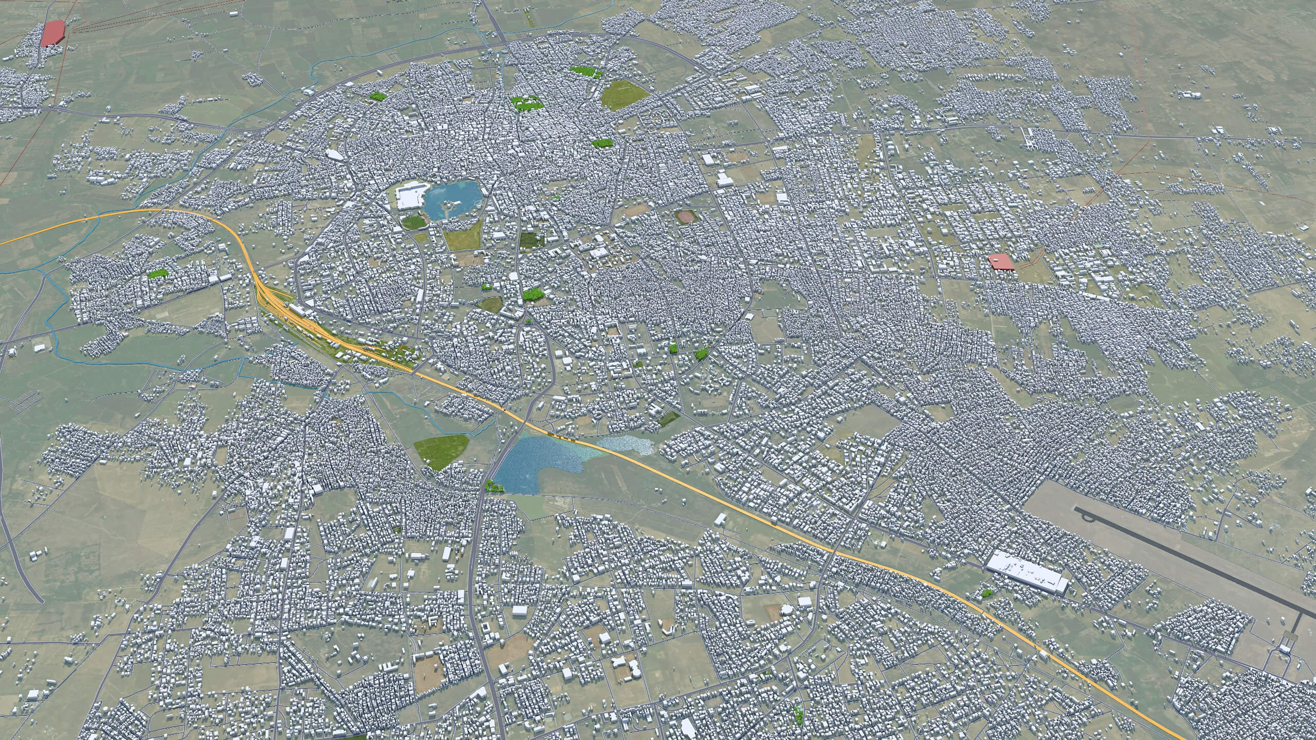 Solapur City Maharashtra India 3D Model 20km by 3dstudio