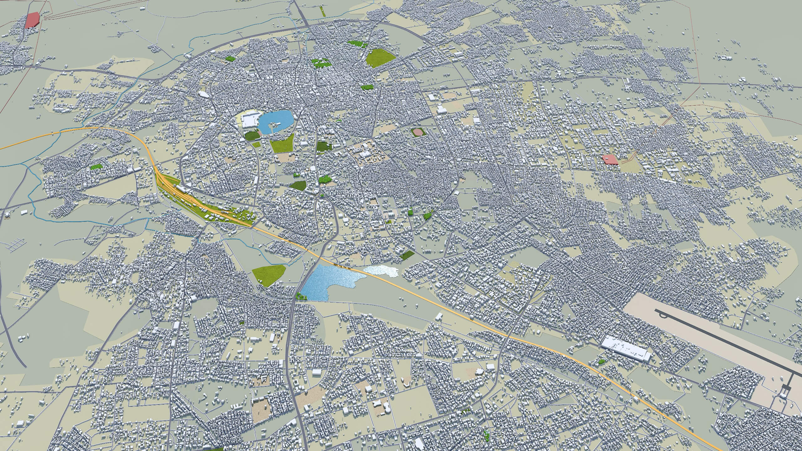 Solapur City Maharashtra India 3D Model 20km by 3dstudio