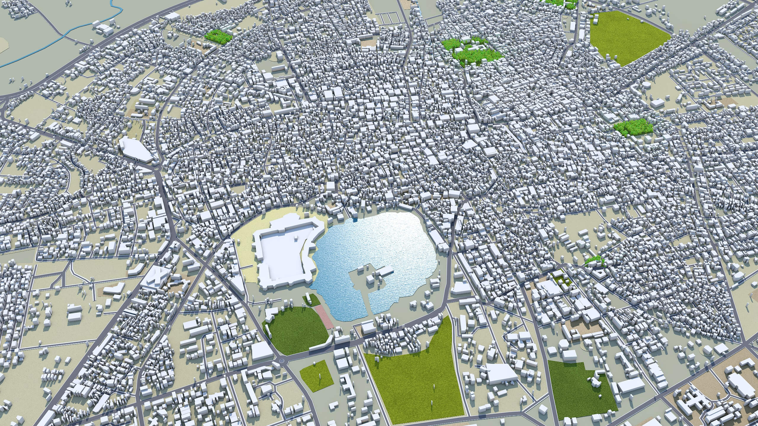 Solapur City Maharashtra India 3D Model 20km by 3dstudio