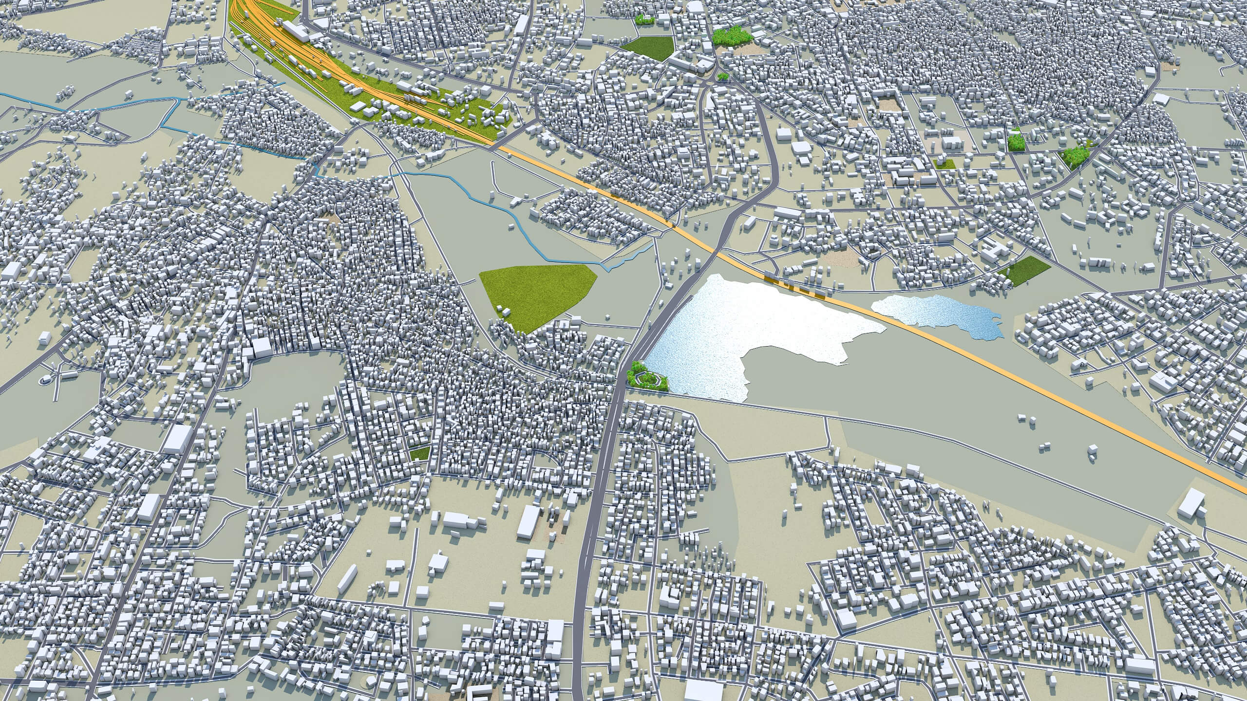 Solapur City Maharashtra India 3D Model 20km by 3dstudio