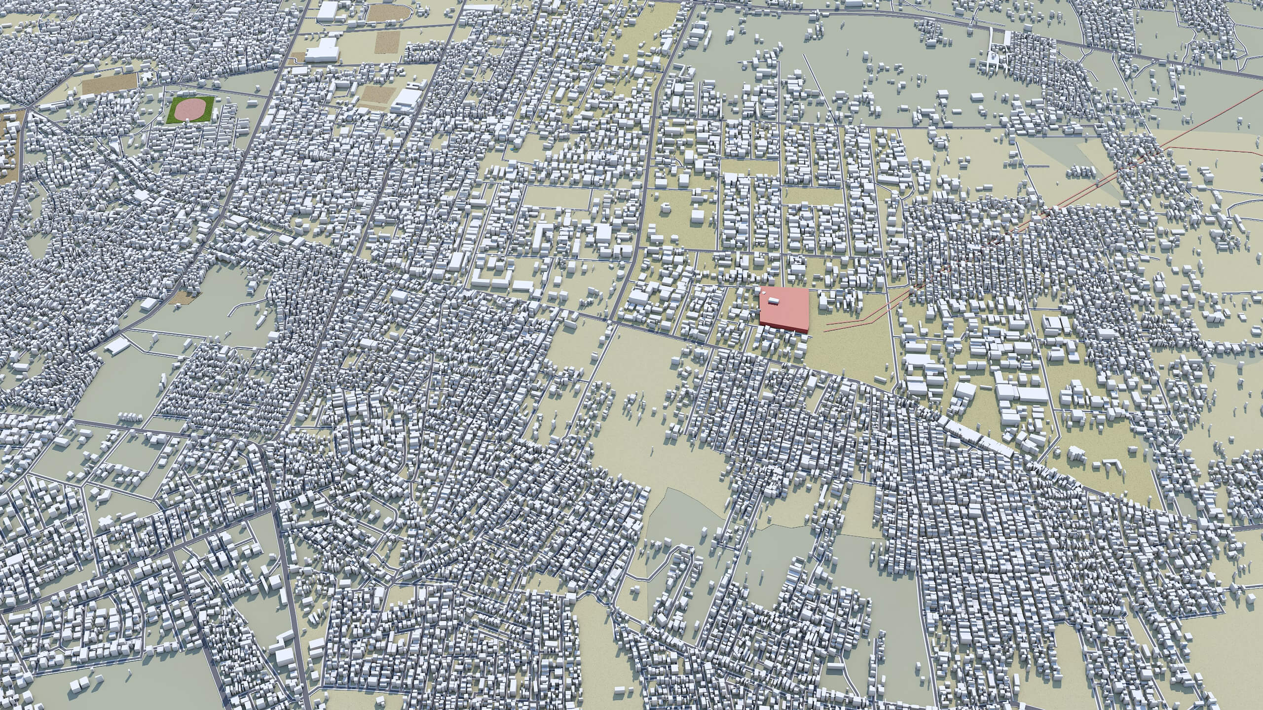 Solapur City Maharashtra India 3D Model 20km by 3dstudio