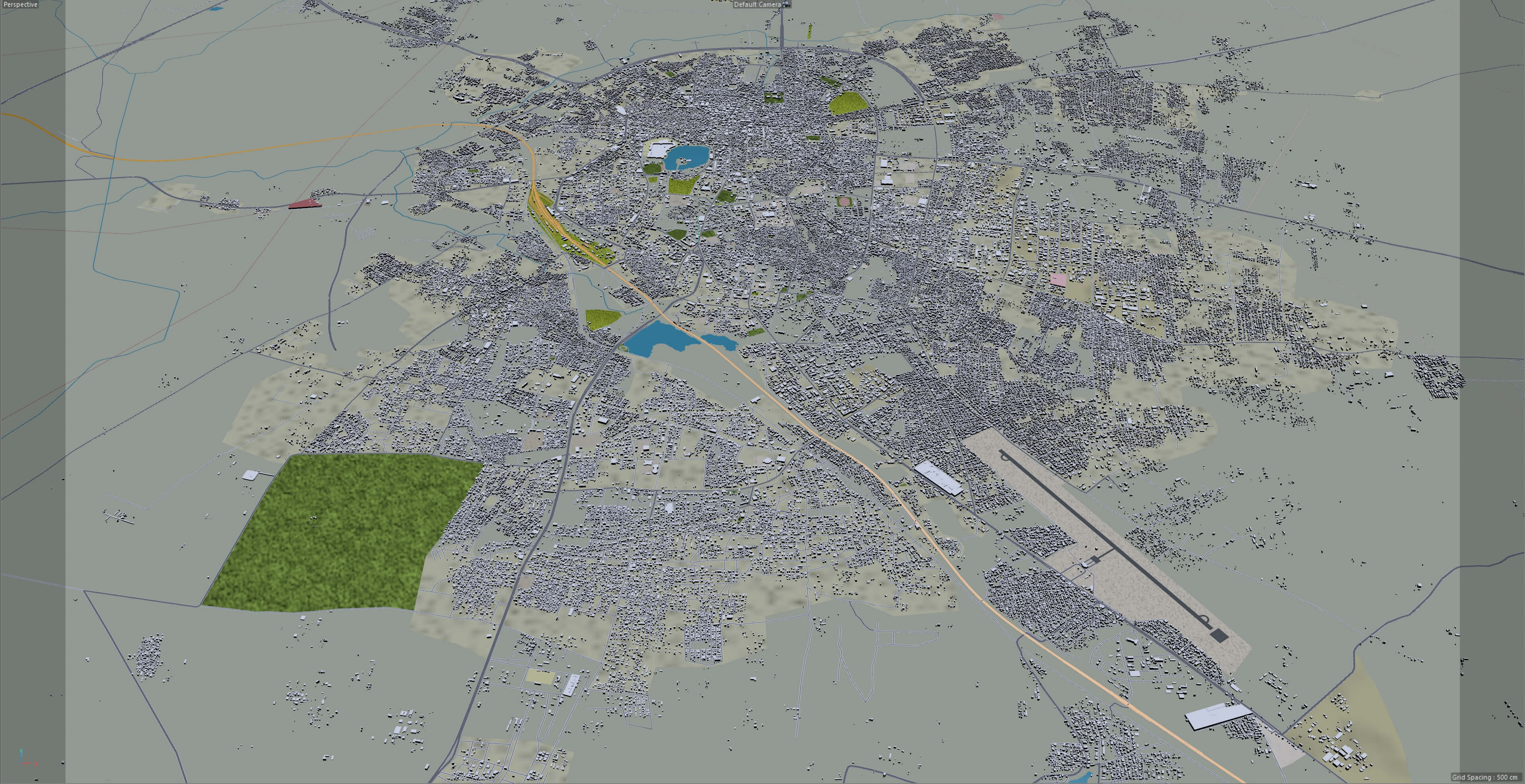 Solapur City Maharashtra India 3D Model 20km by 3dstudio