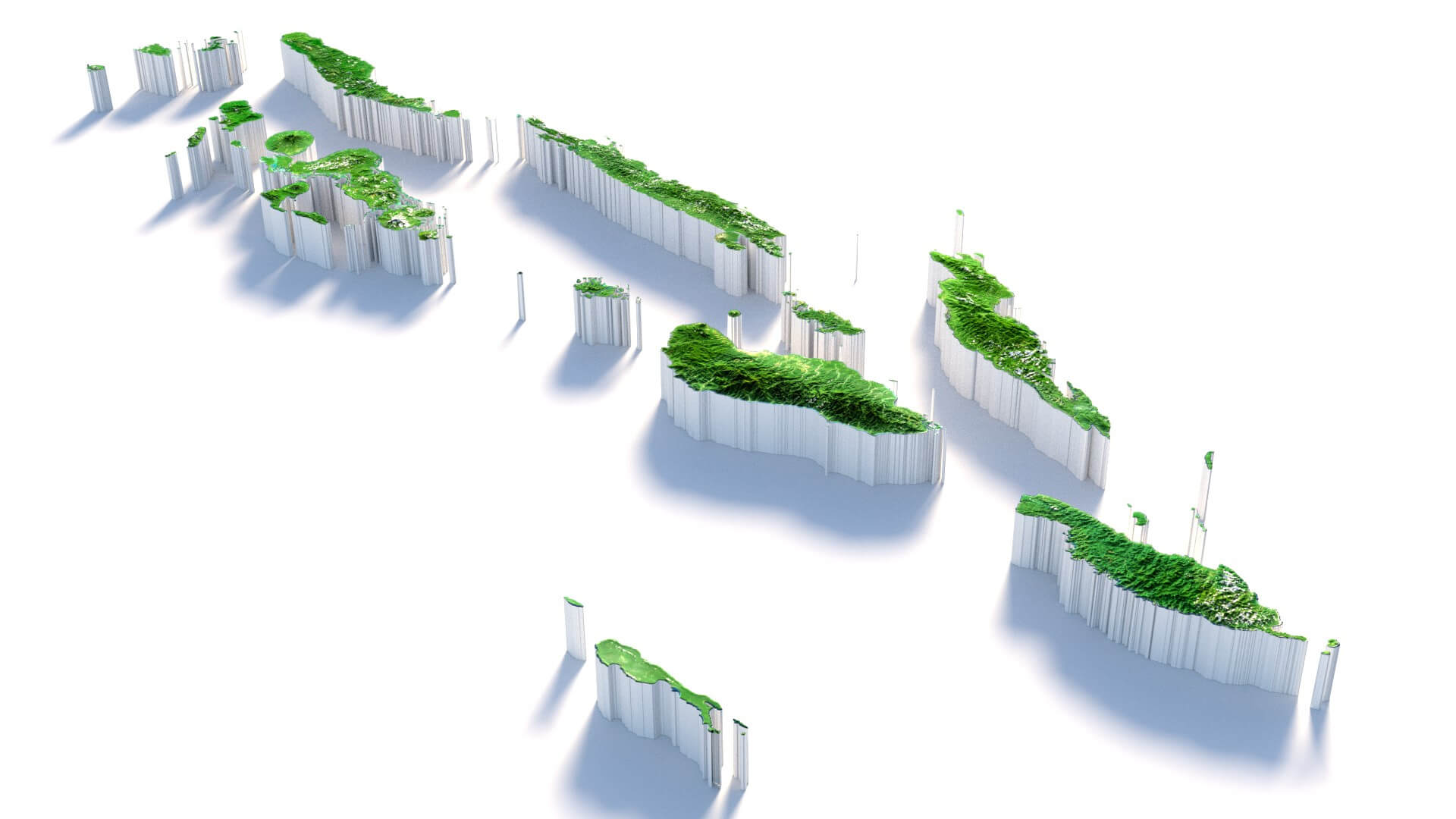 Solomon Islands Terrain Map - 3D Model by 3dstudio