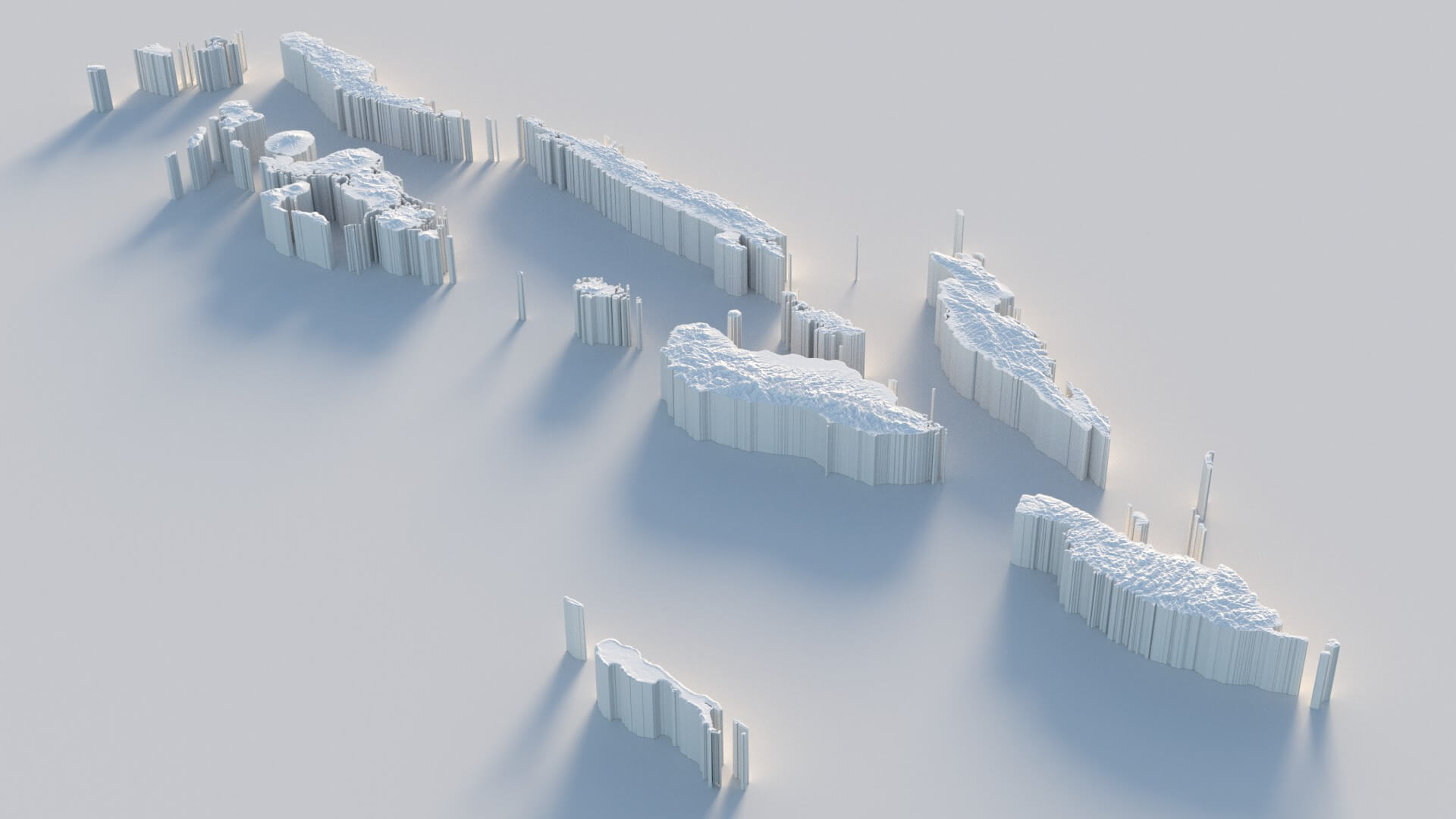 Solomon Islands Terrain Map - 3D Model by 3dstudio