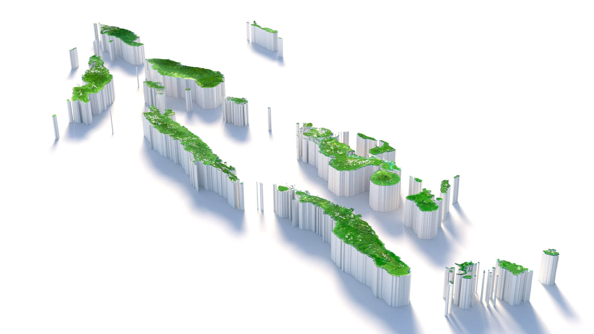 Solomon Islands Terrain Map - 3D Model by 3dstudio