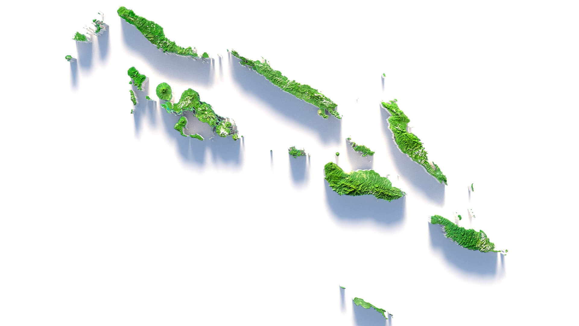 Solomon Islands Terrain Map - 3D Model by 3dstudio