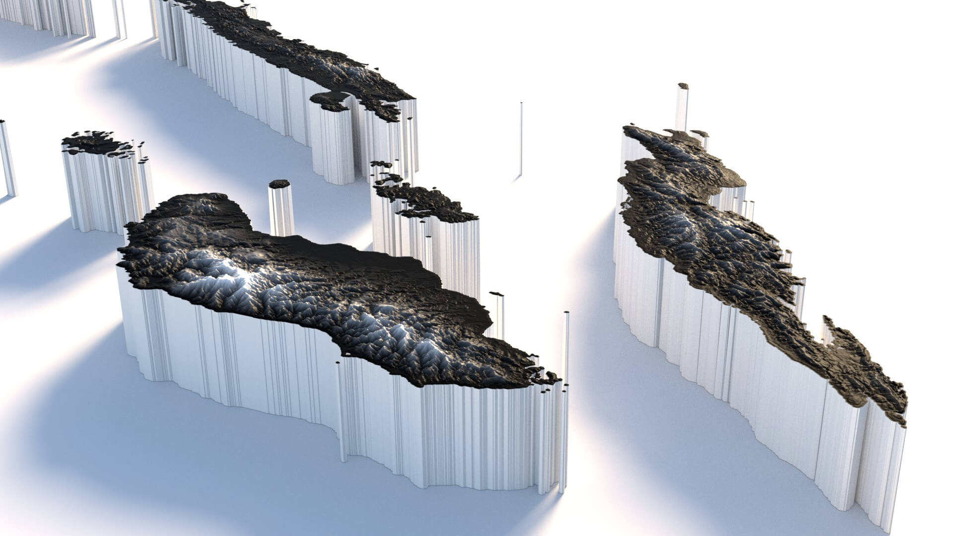 Solomon Islands Terrain Map - 3D Model by 3dstudio