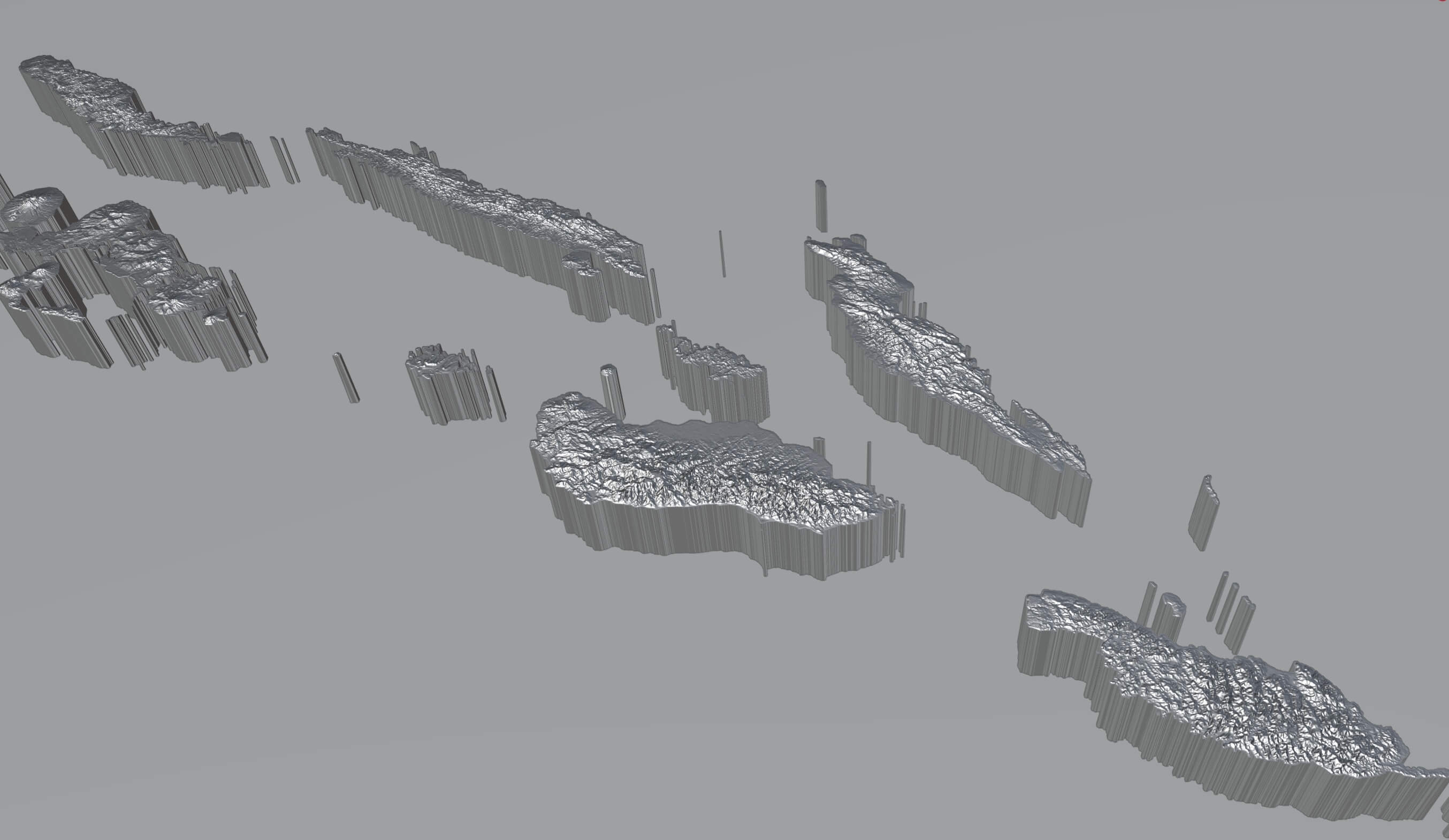 Solomon Islands Terrain Map - 3D Model by 3dstudio