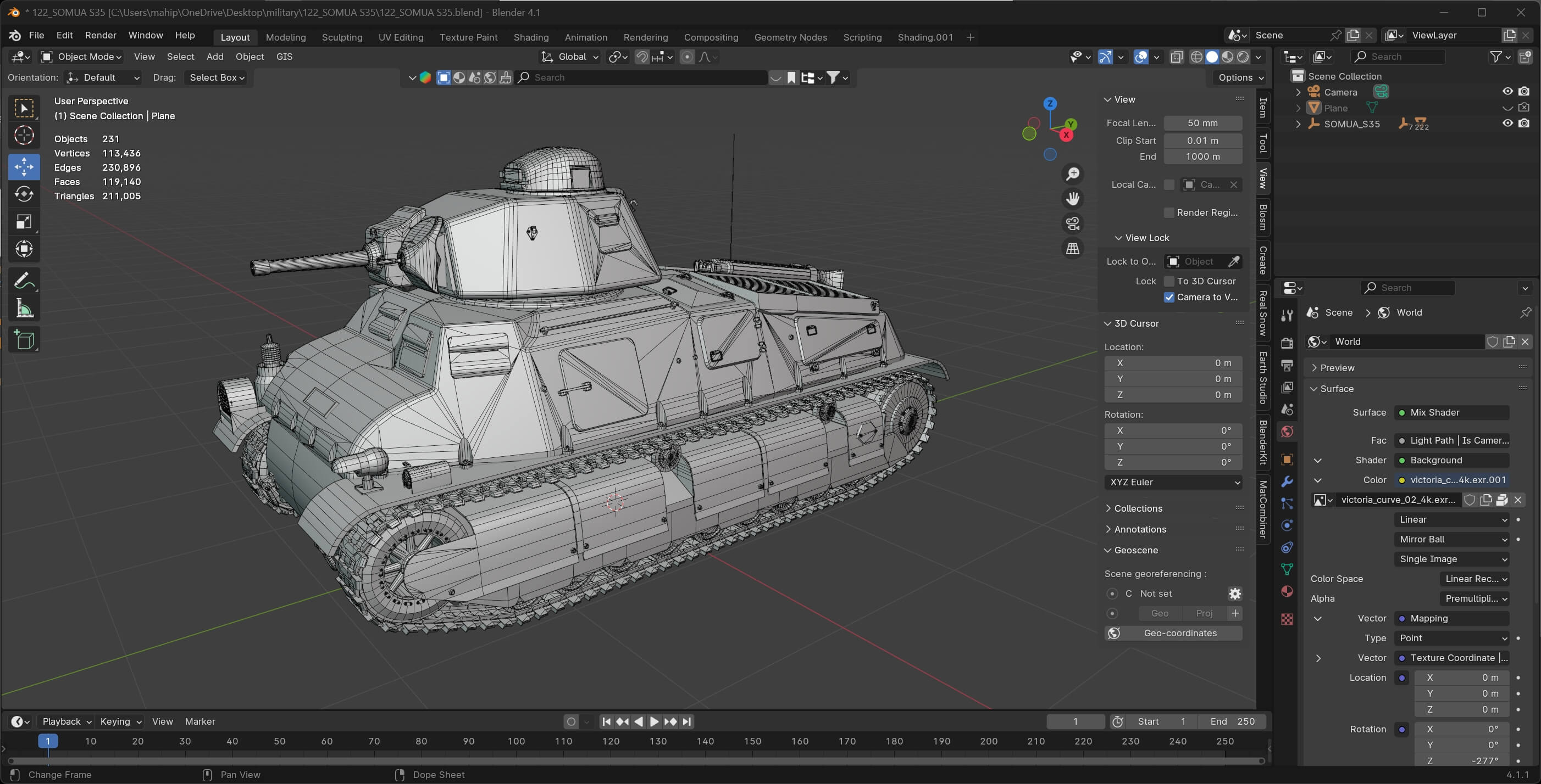 SOMUA S35 Cavalry Tank - 3D Model by 3dstudio