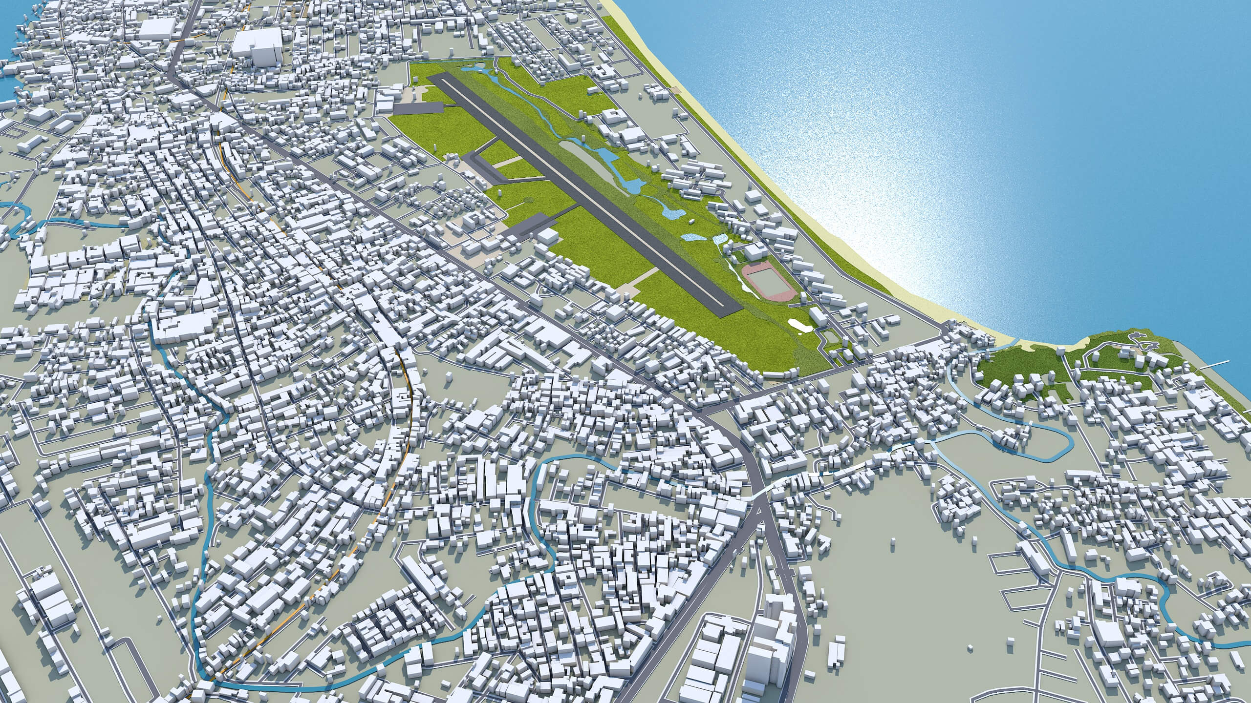 Songkhla City Thailand 3D Model 20km by 3dstudio