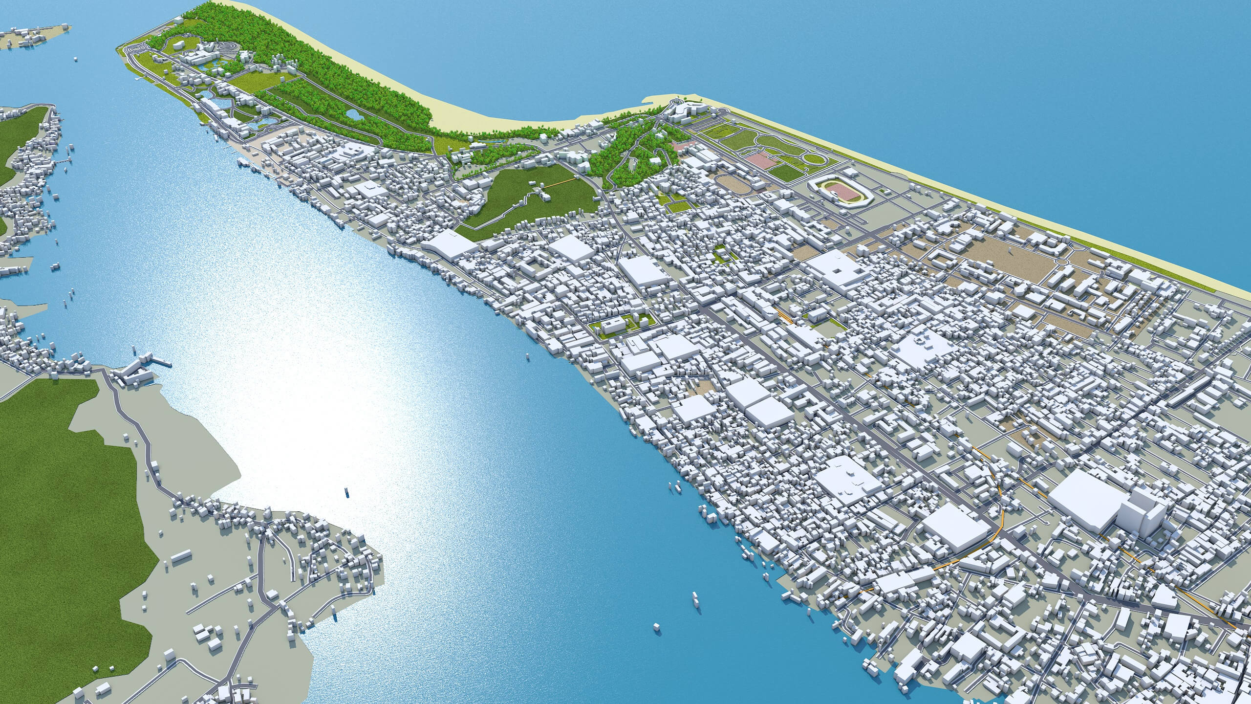 Songkhla City Thailand 3D Model 20km by 3dstudio