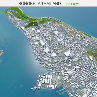 Songkhla City Thailand 3D Model 20km by 3dstudio