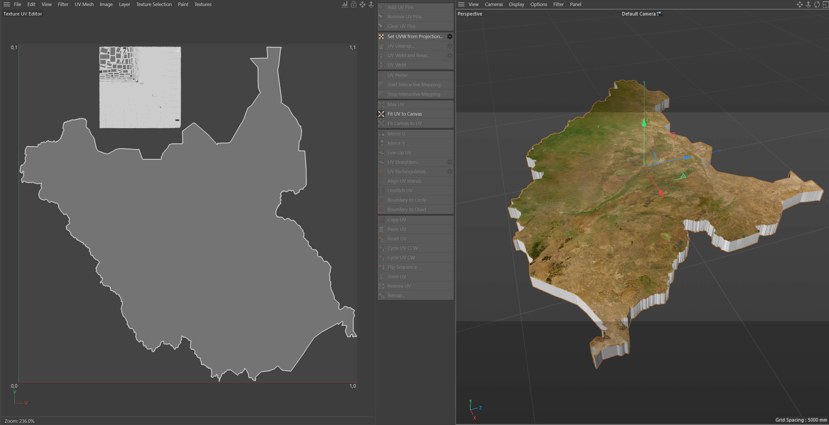 South Sudan Terrain Map - 3D Model by 3dstudio